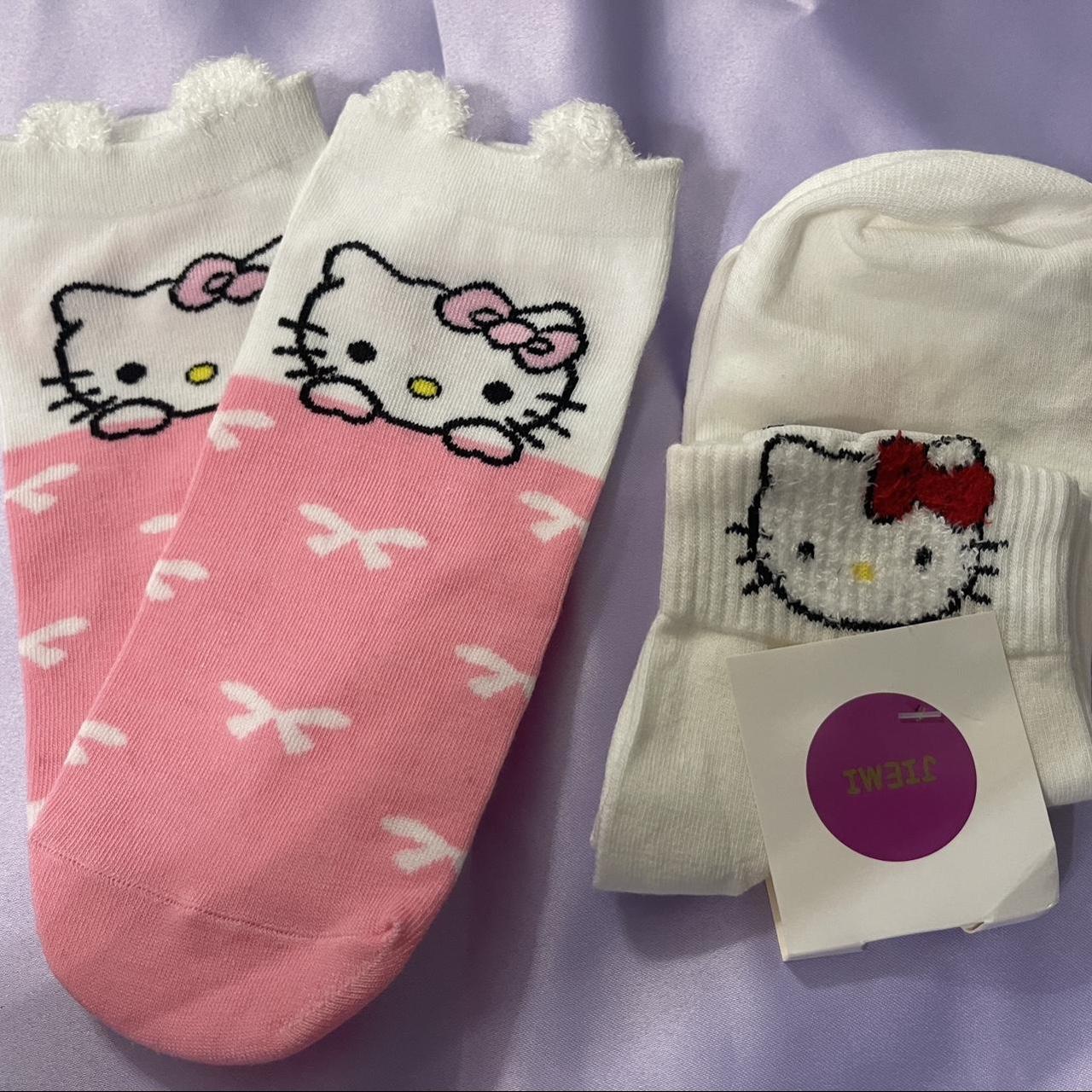 Hello Kitty Socks 1 Short Length Sock 1 Mid Length Depop