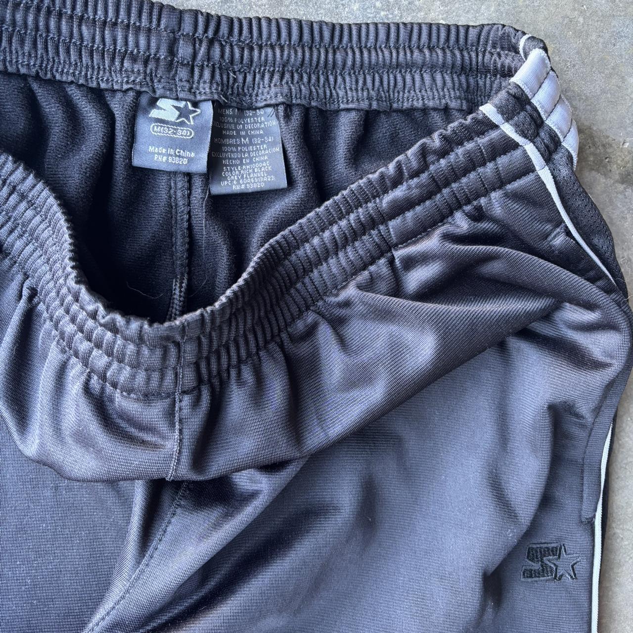 black and white Starter track pants really good for... | Depop