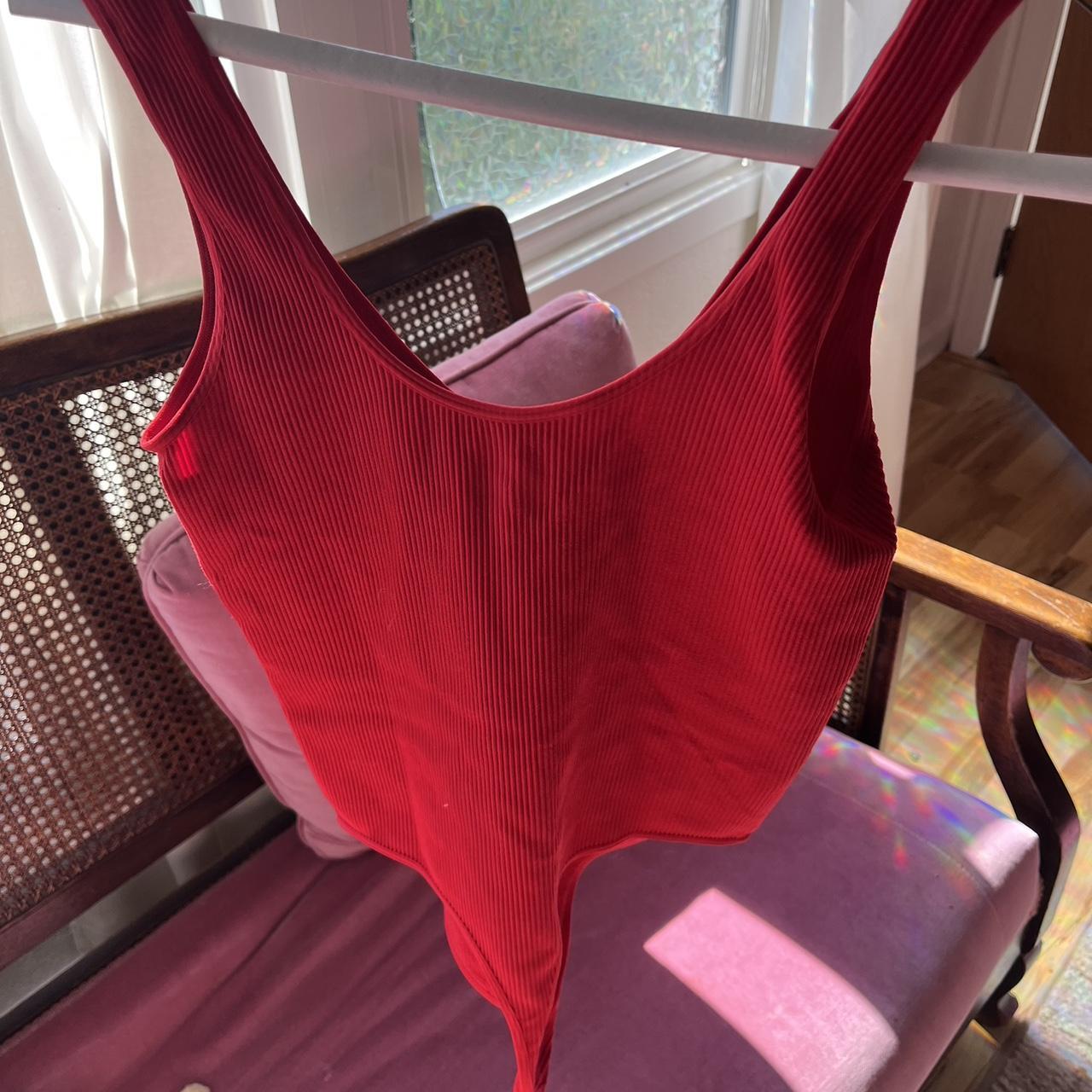 Red Bodysuit stretchy material Size Medium Skims - Depop