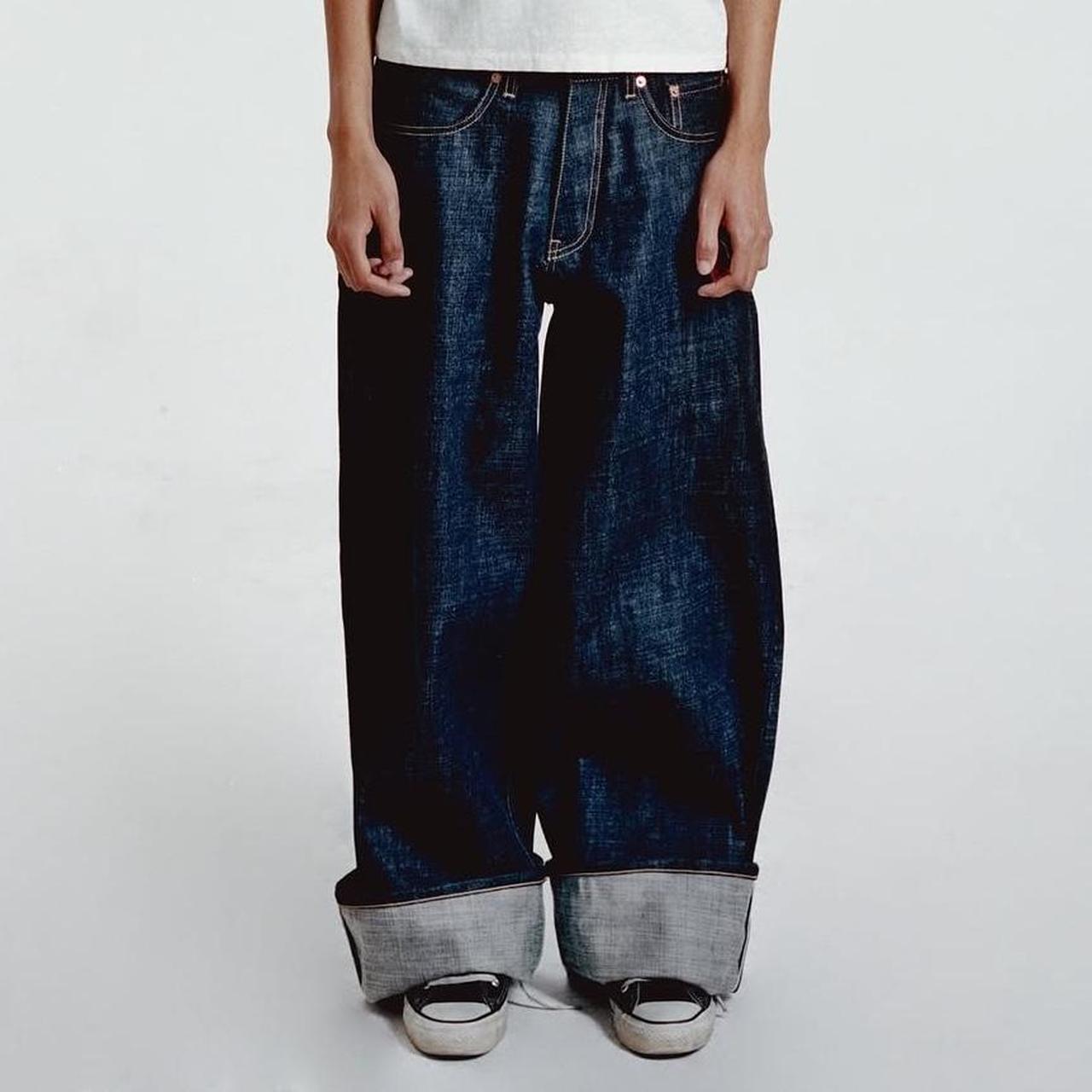 yuremane indigo sevledge denim dm what size each... - Depop