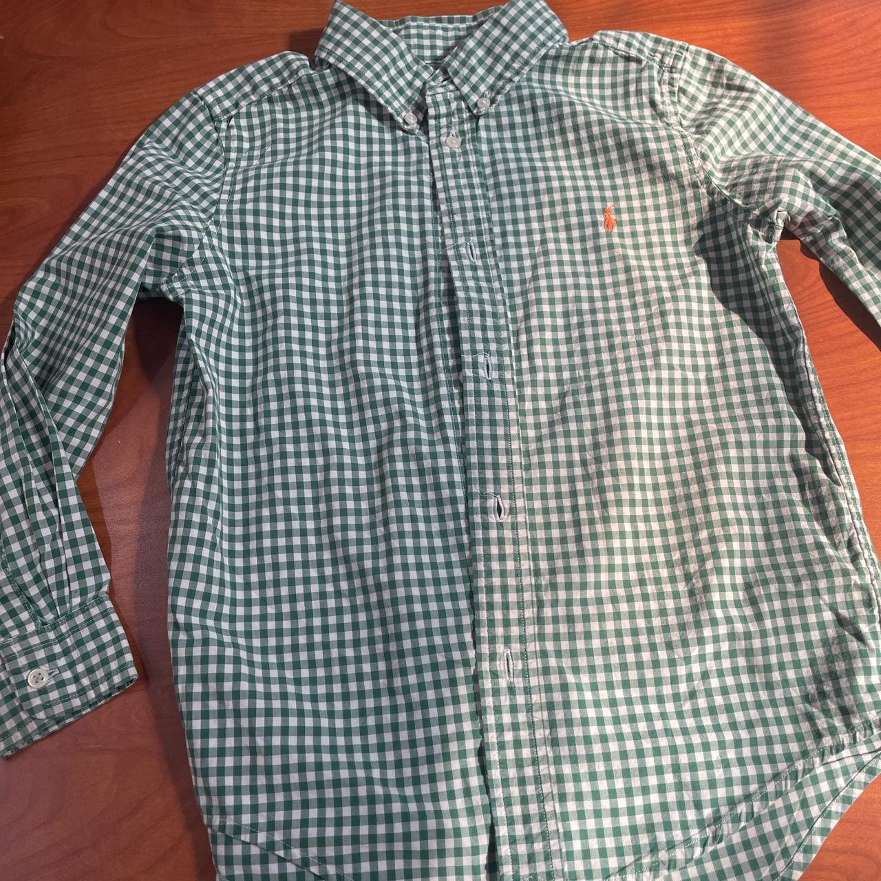 Polo by Ralph Lauren green checkered button up size... - Depop
