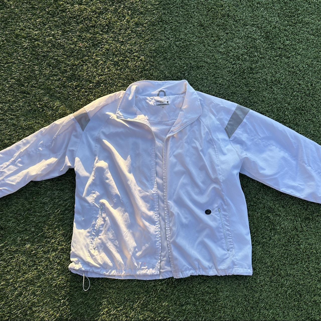 Oversized white reflective rain jacket ☔️... - Depop