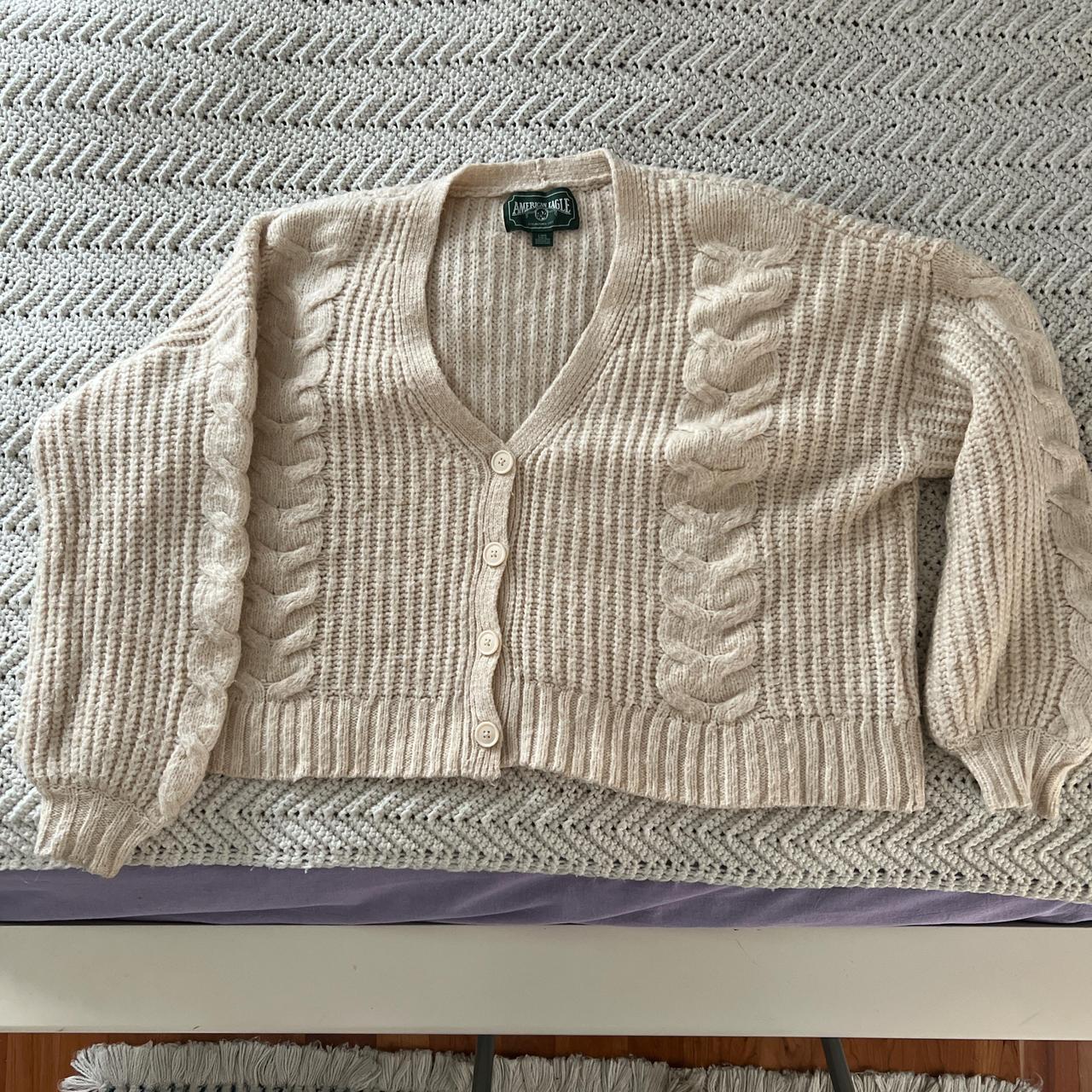 Cream cable knit cardigan #cableknit #cardigan | Depop