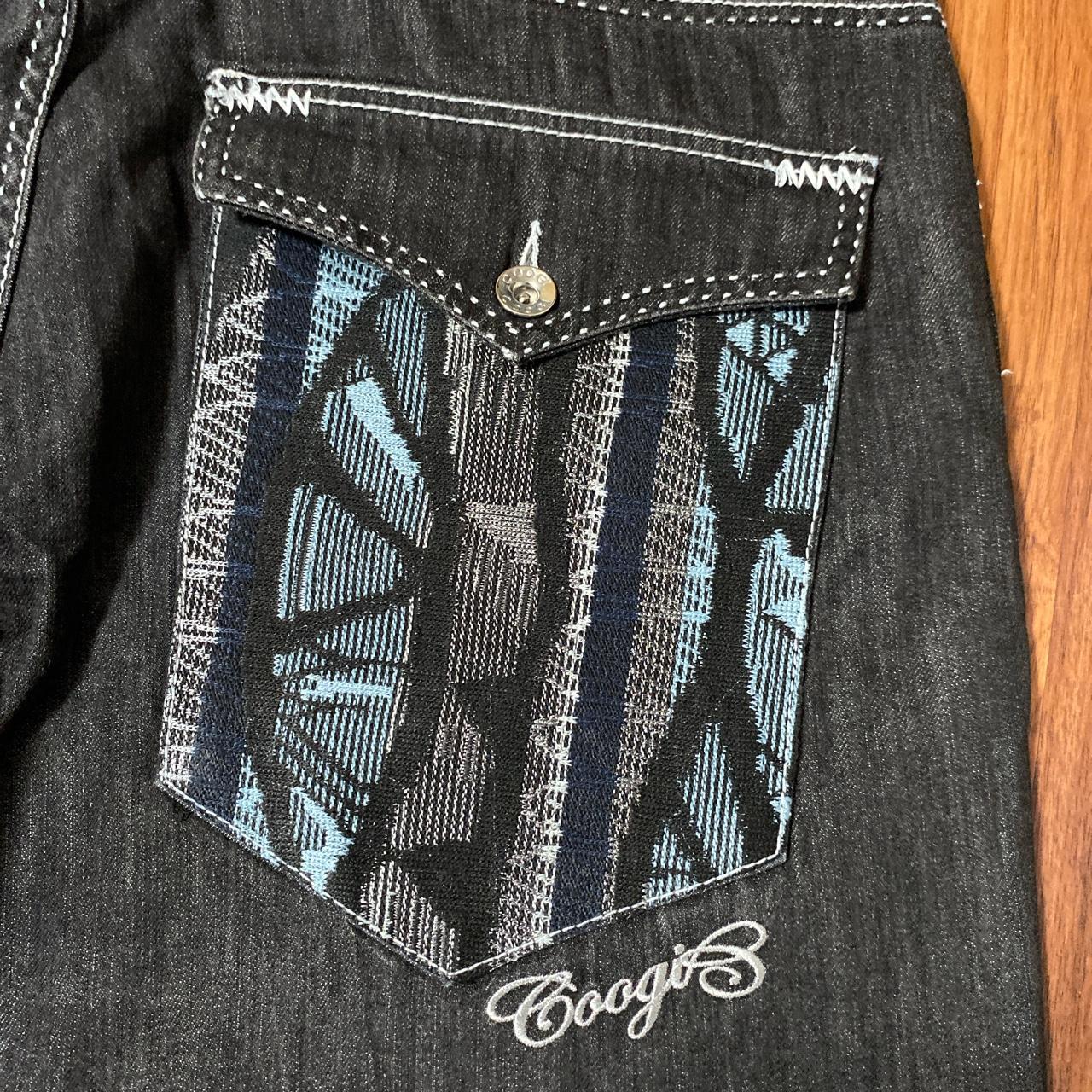 Vintage Coogi Black Denim Embroidered Pockets Jeans... - Depop