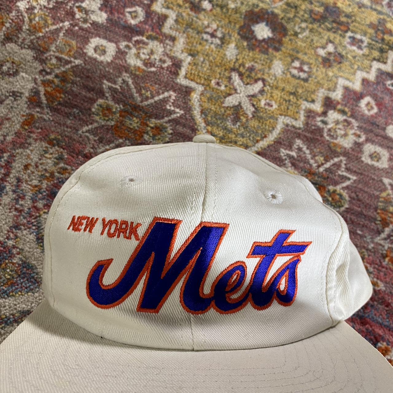 vintage 90s mets hat flat brim amazing condition... - Depop