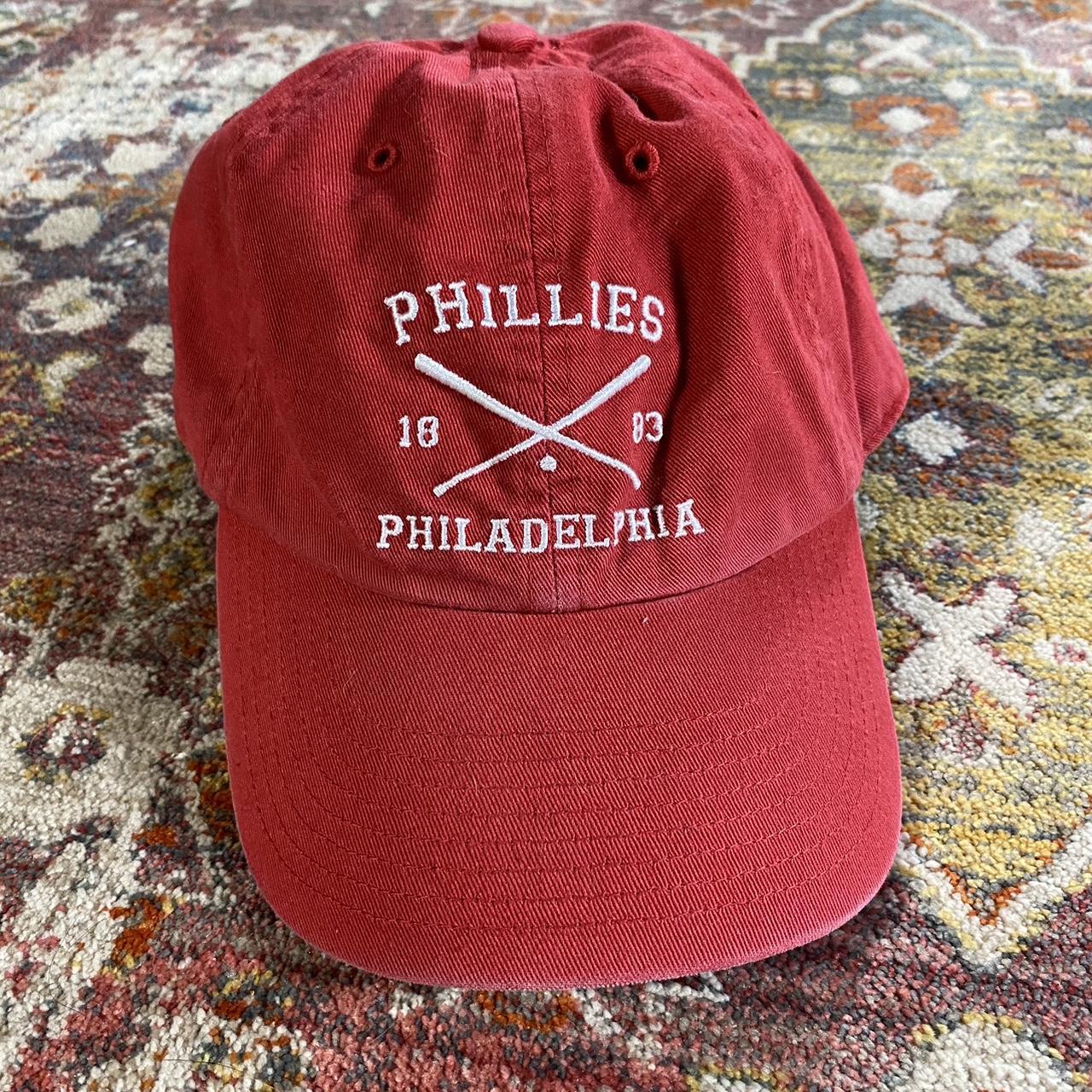 vintage philadelphia phillies baseball cap flat brim... - Depop