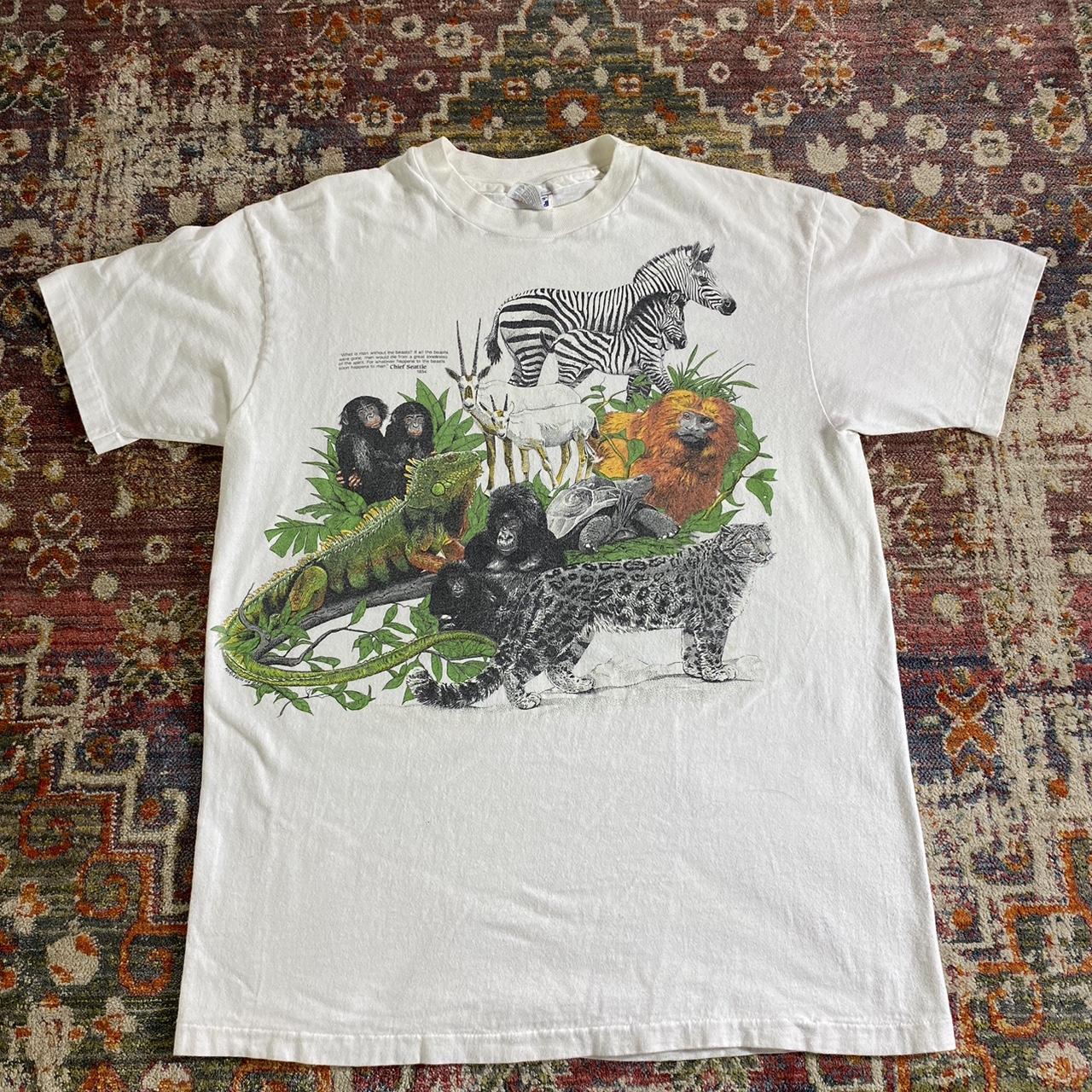 vintage animal nature t shirt vintage all over print... - Depop