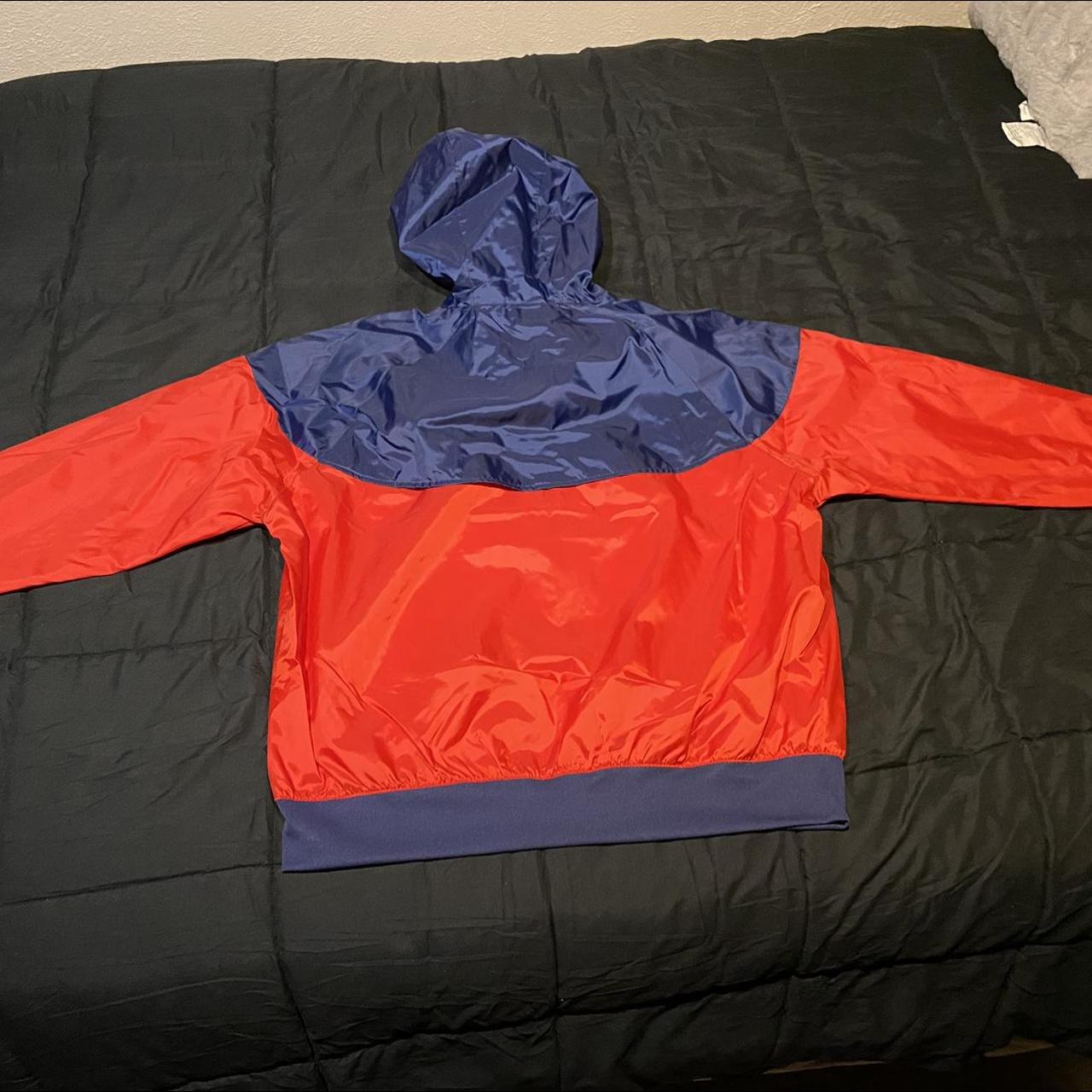Large Red/Blue Nike Windrunner Jacket! Brand new,... - Depop