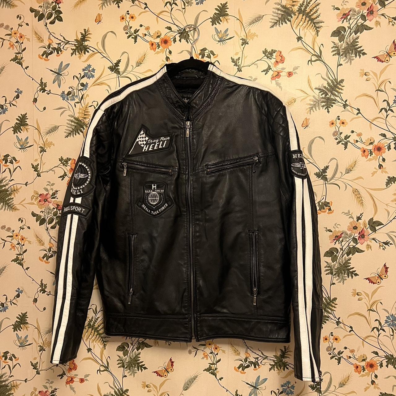 Genuine vintage leather racing jacket 🏁Perfect... - Depop