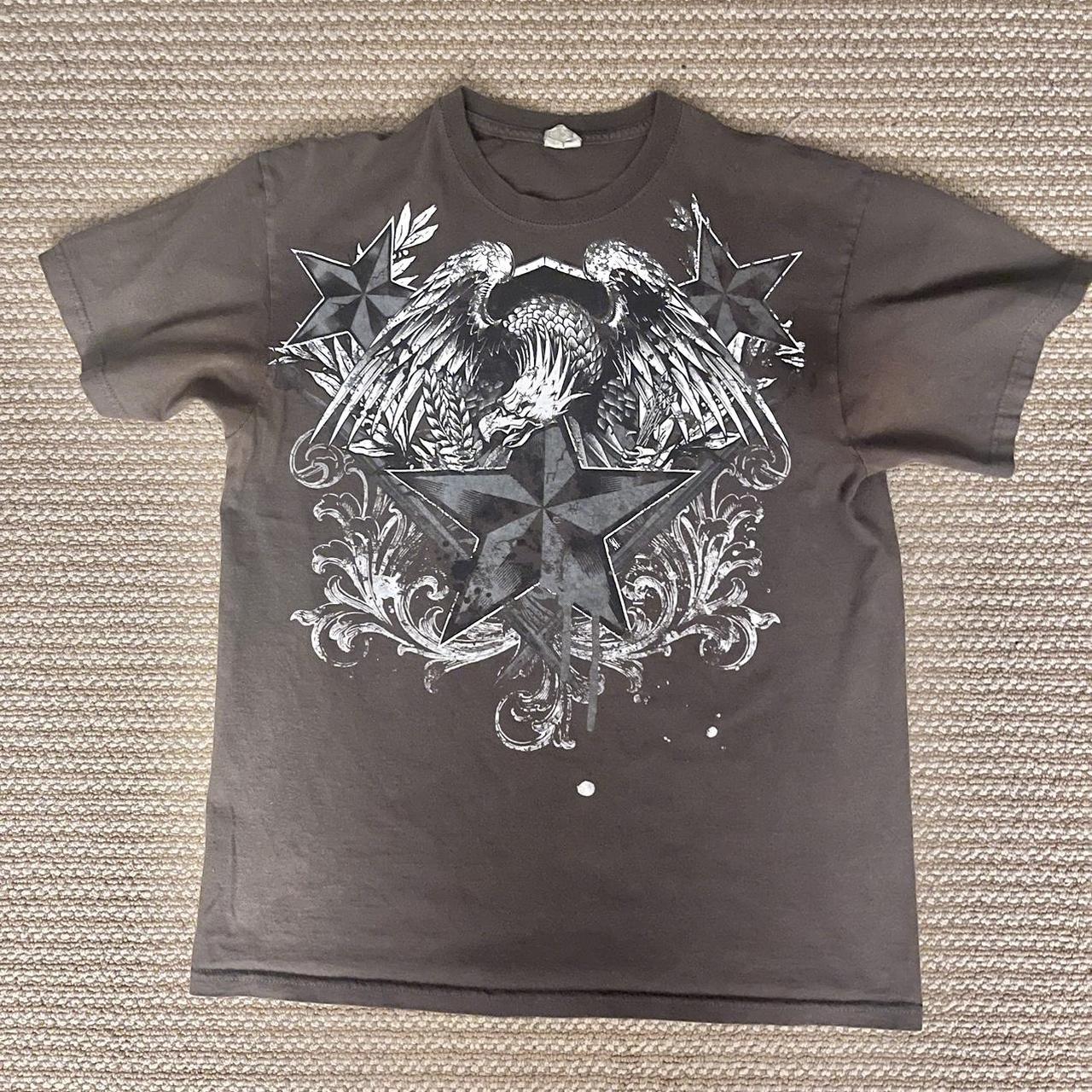 affliction mma elite type brown y2k eagle star... - Depop