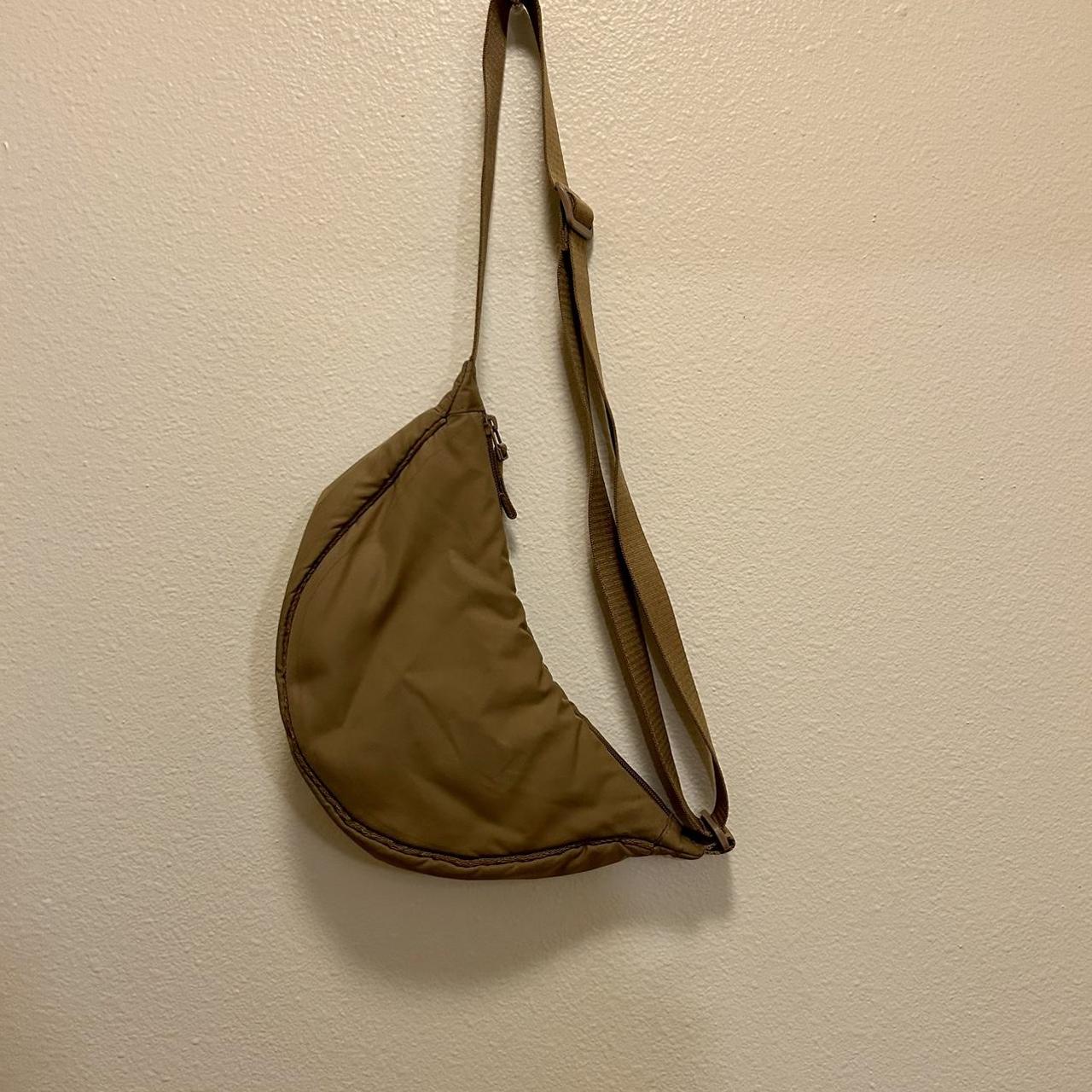 Uniqlo medium brown/beige unisex crossbody bag Only... - Depop