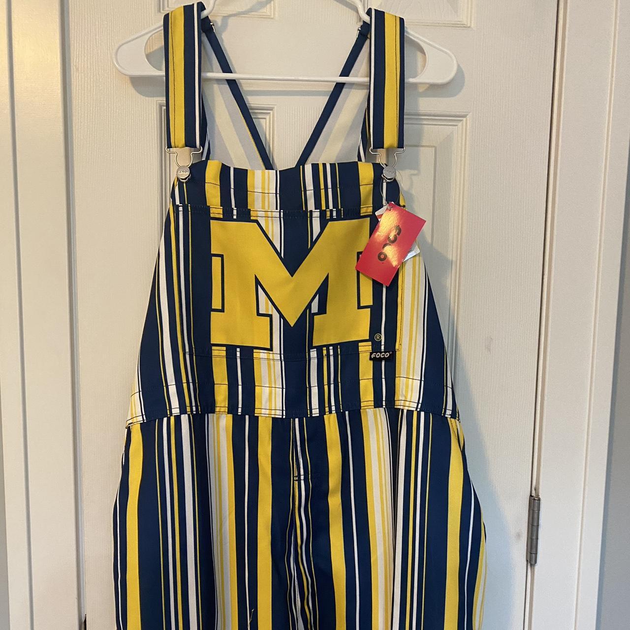 foco new with tags Michigan striped overalls size... - Depop