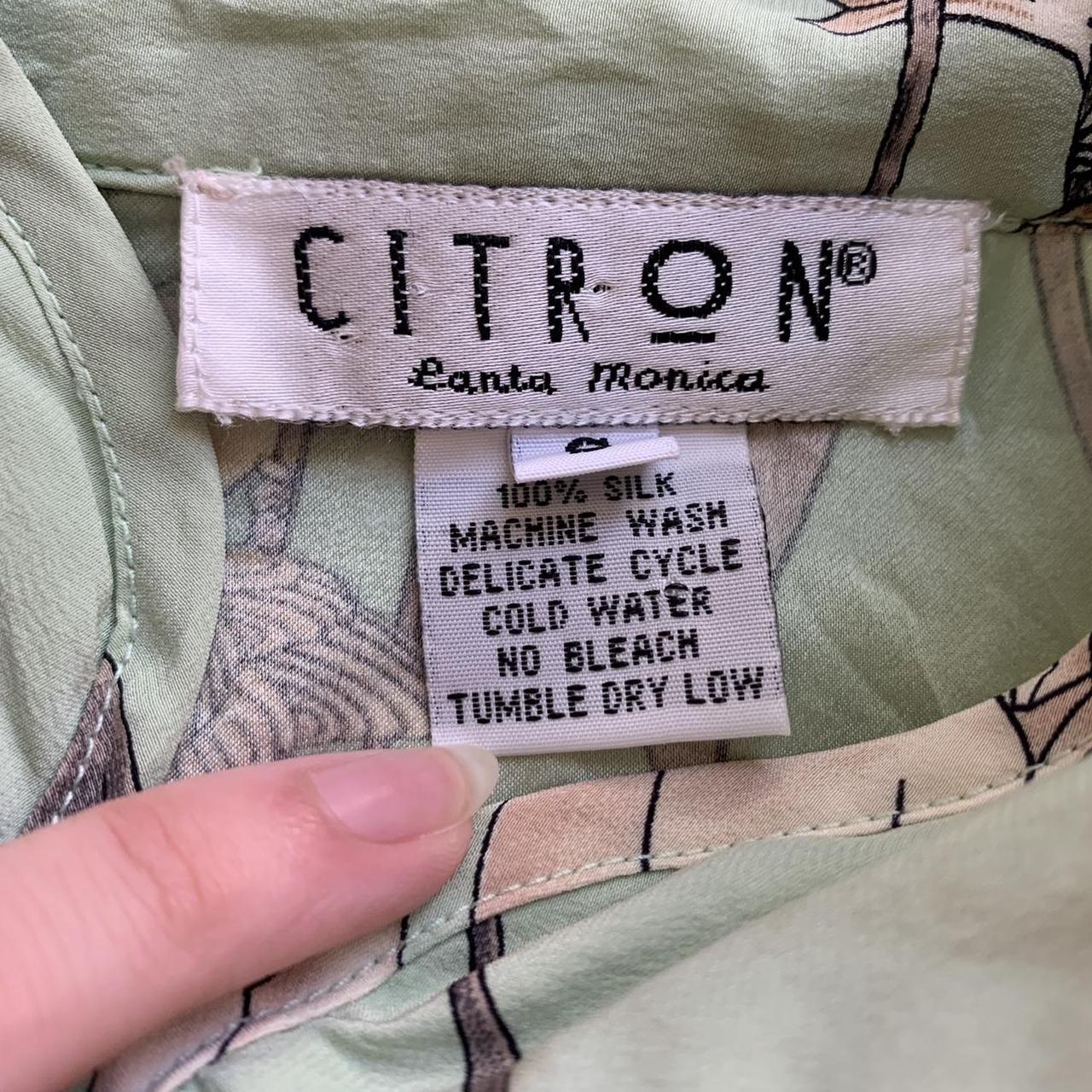 - citron santa monica cheongsam style blouse - 100%... - Depop