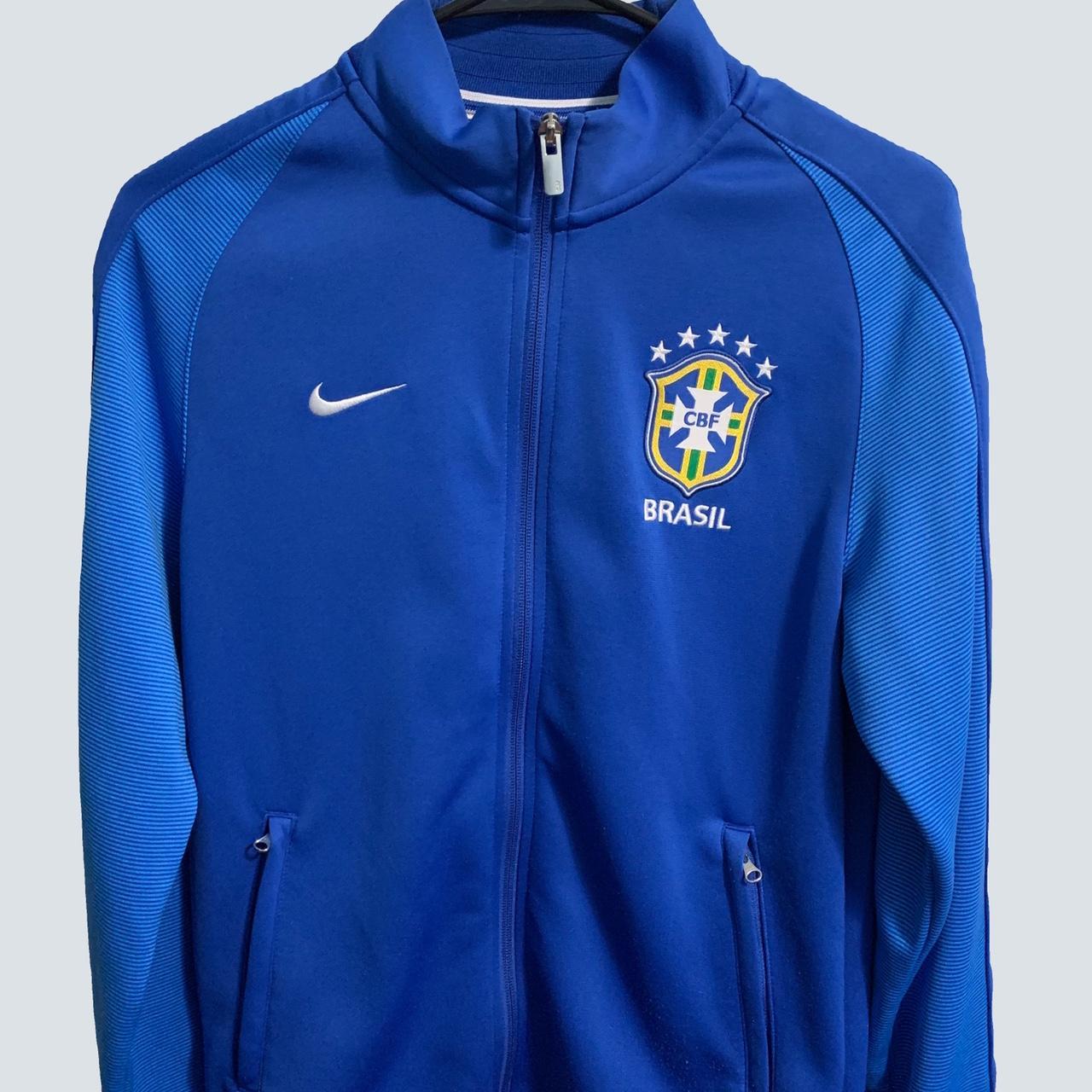 Brazil Nike Soccer Track Jacket Mens Small Lightly... - Depop