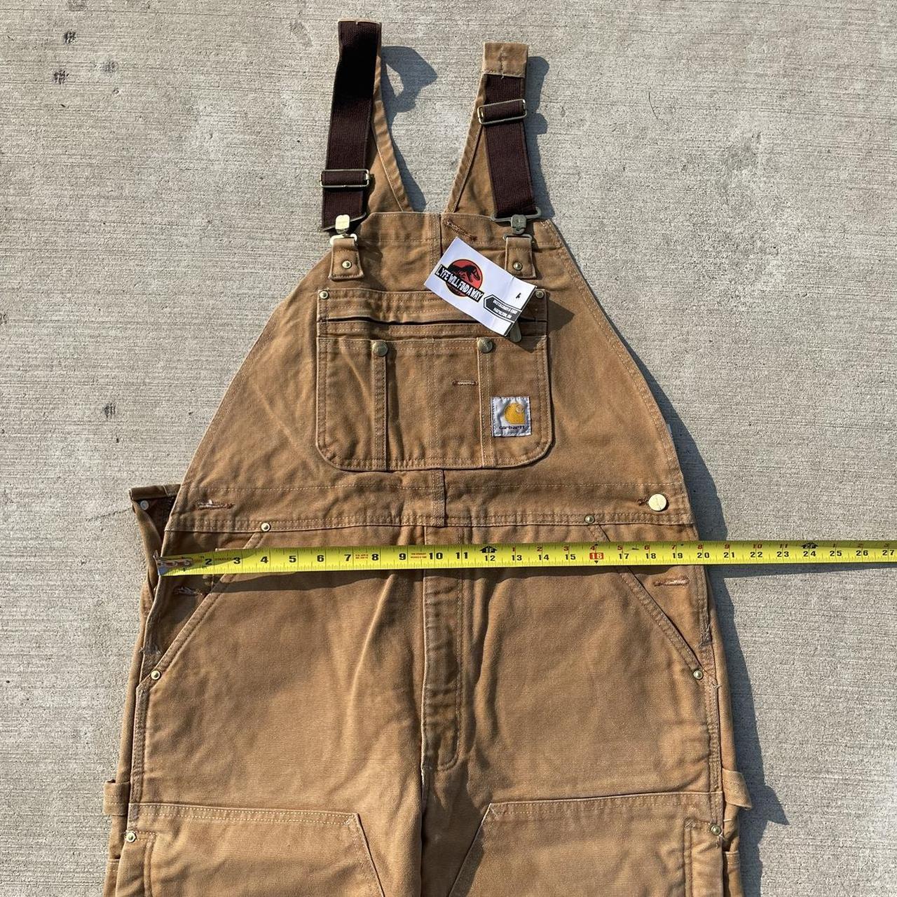Carhartt Overalls Lined 40x30 tan and brown... - Depop