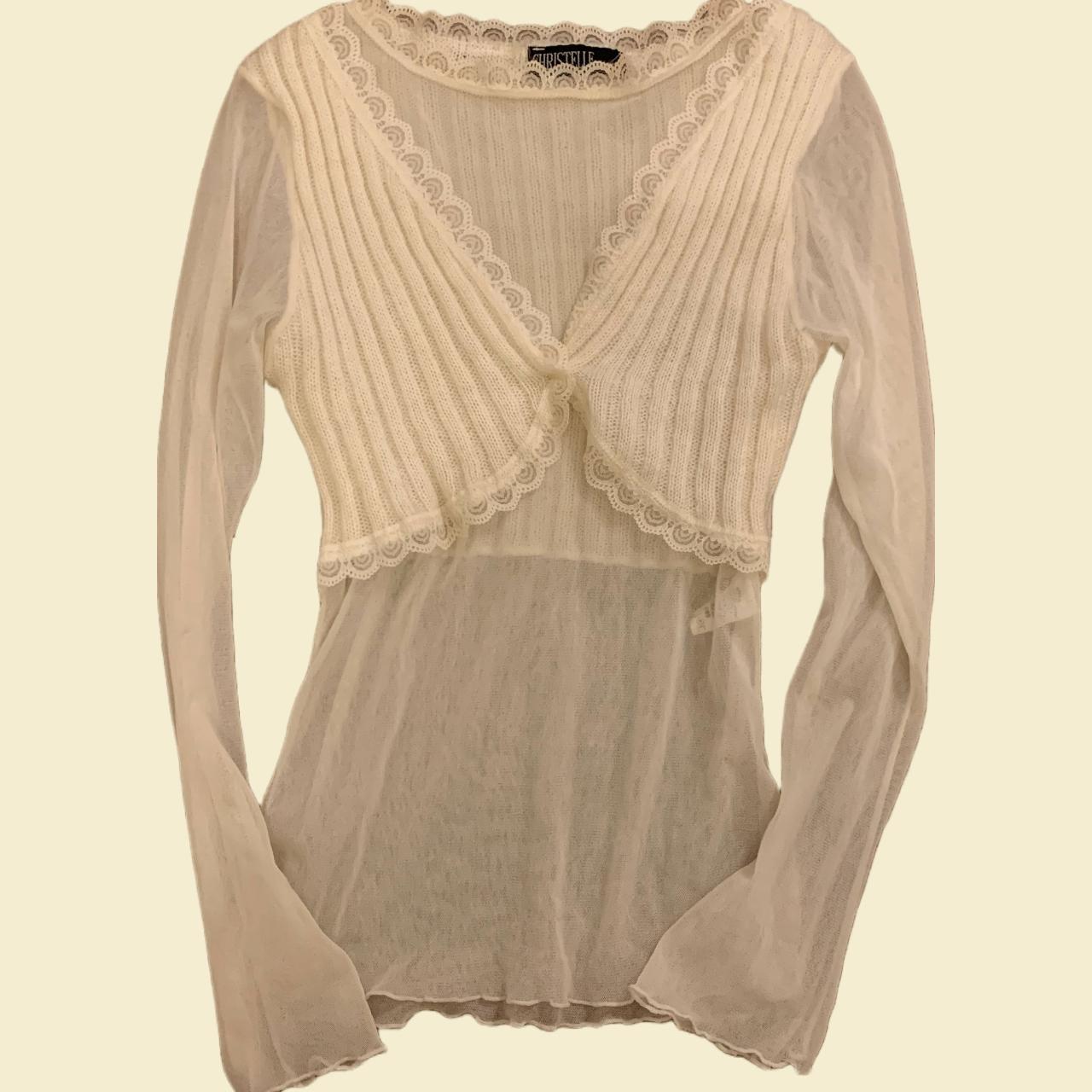 Vintage Mesh Sheer Long Sleeve Top Such A Cool And Depop