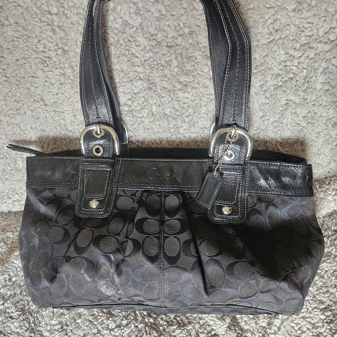 Coach y2k black monogram satchel purse canvas... - Depop