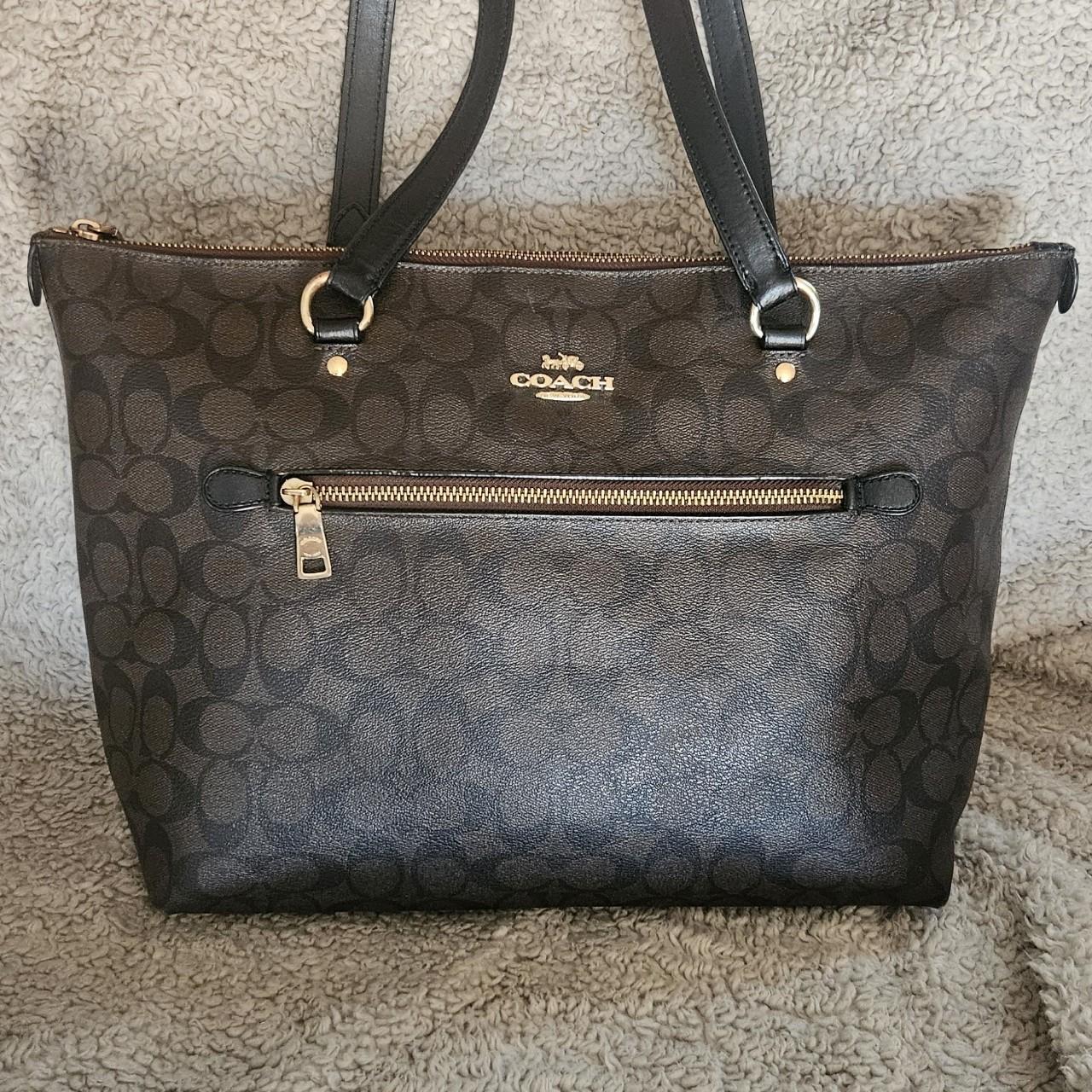 Coach Gallery Tote Bag Signature Logo Coated Canvas... - Depop