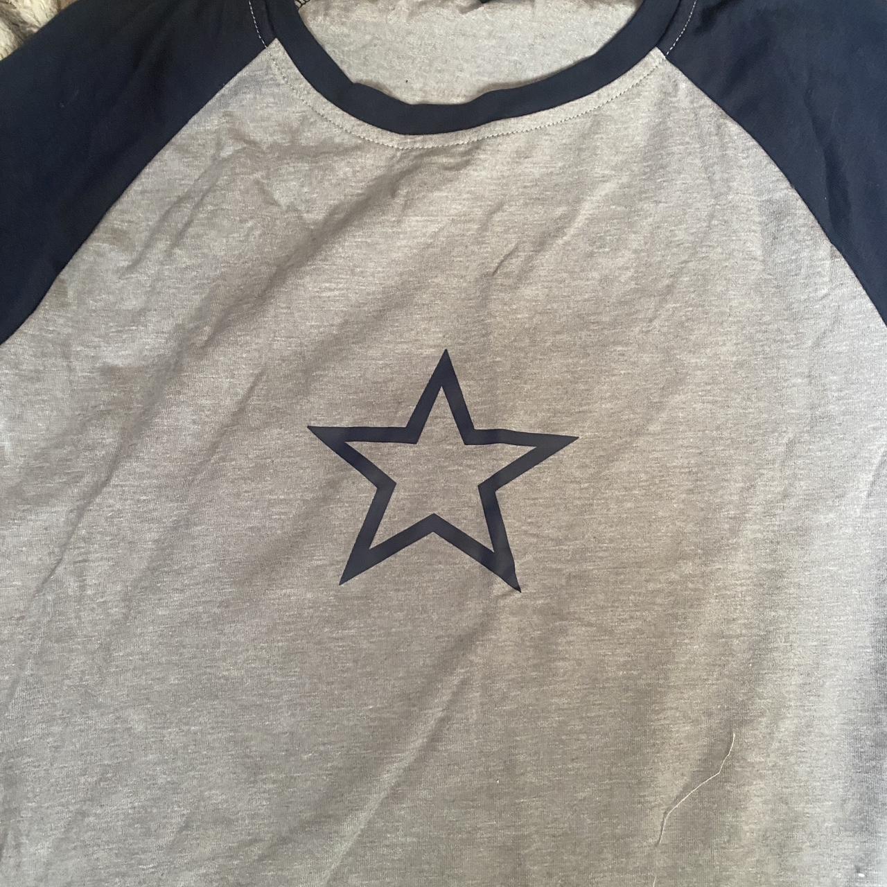 Navy and grey star print t shirt ‼️DM IF YOU WANT TO... - Depop