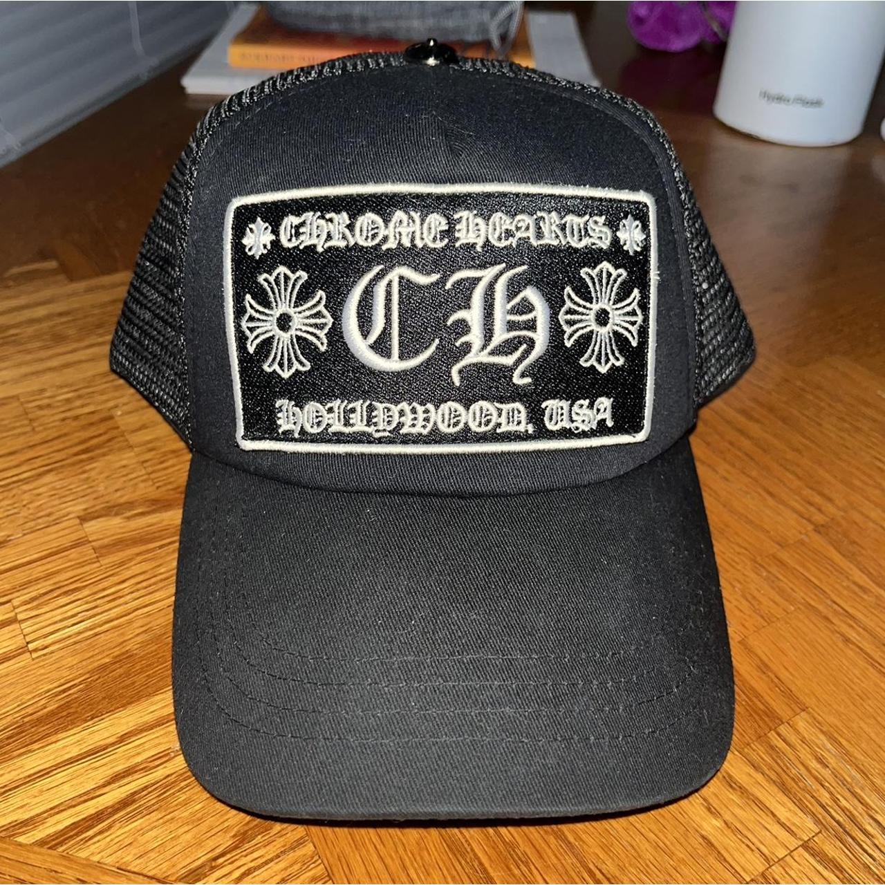 Chrome Hearts Men's Black and White Hat | Depop