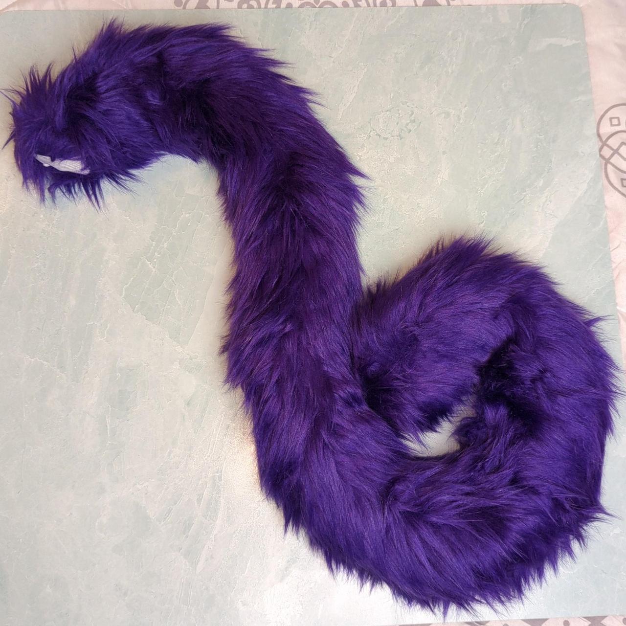 Purple Long Curled Cat Tail Maker: Little... - Depop