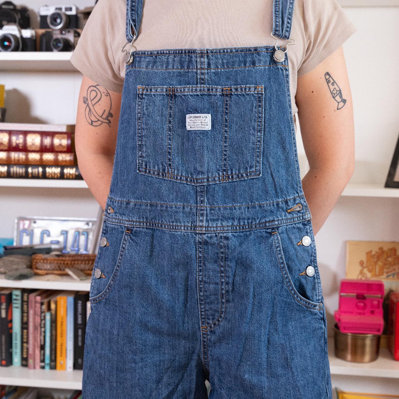 LEVI overall shorts size m $30 - Depop
