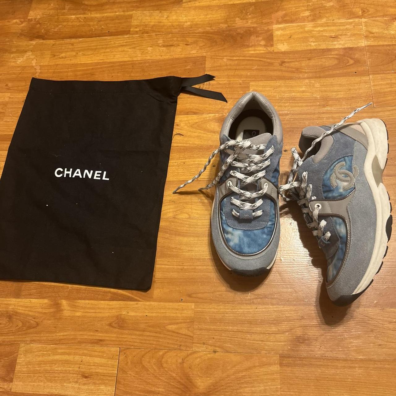 Gray/blue tie dye Chanel Runners Reflective Never... - Depop