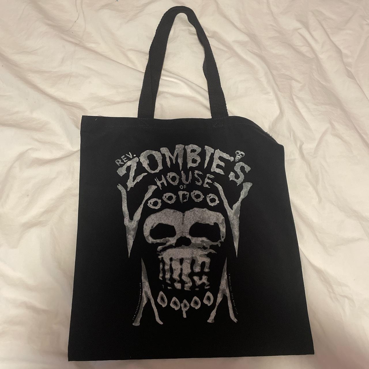 black graphic zombie tote bag In perfect condition... - Depop