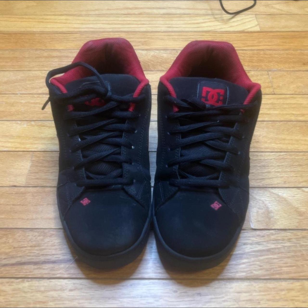 Fat tongue DC skating shoes! Red and Black Size: 10... - Depop