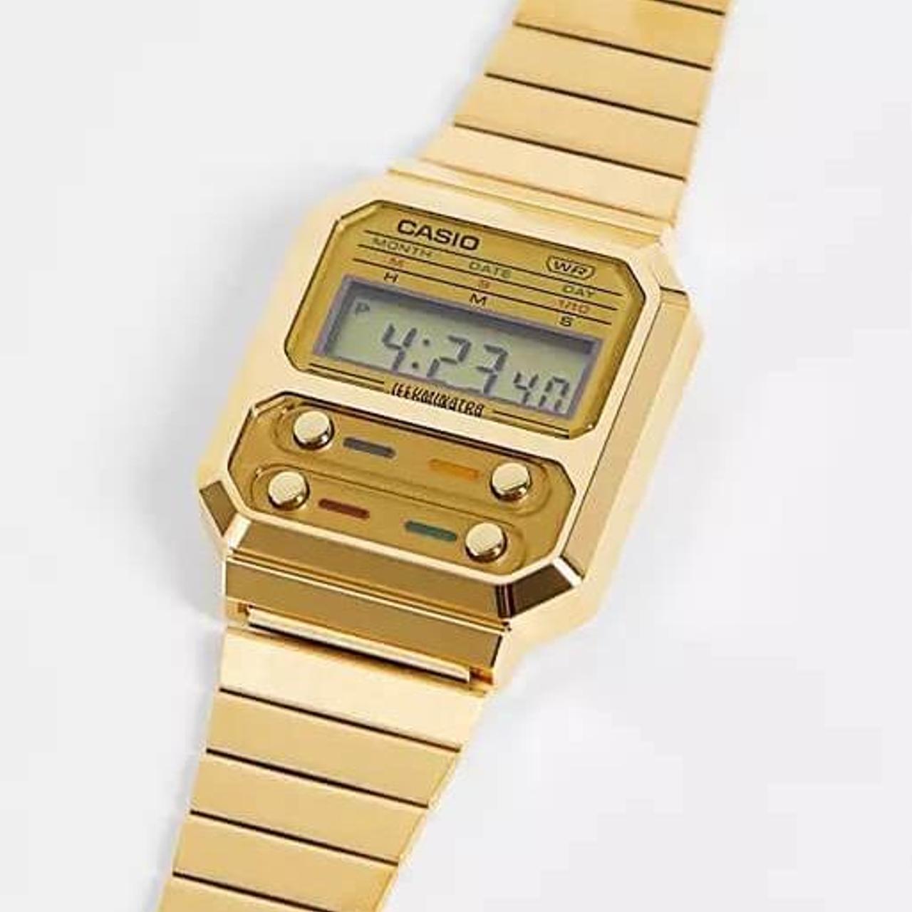 CASIO Vintage A100WEG-9AVT Gold Watch! NWT, Color:... - Depop