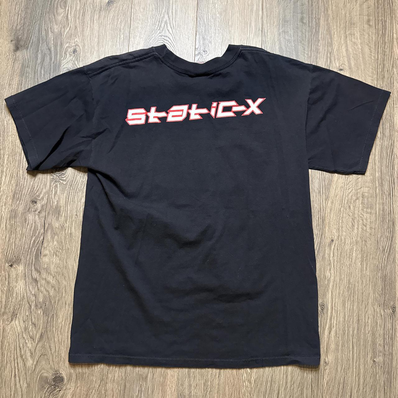 vintage y2k 2001 static-x machine black graphic tee... | Depop