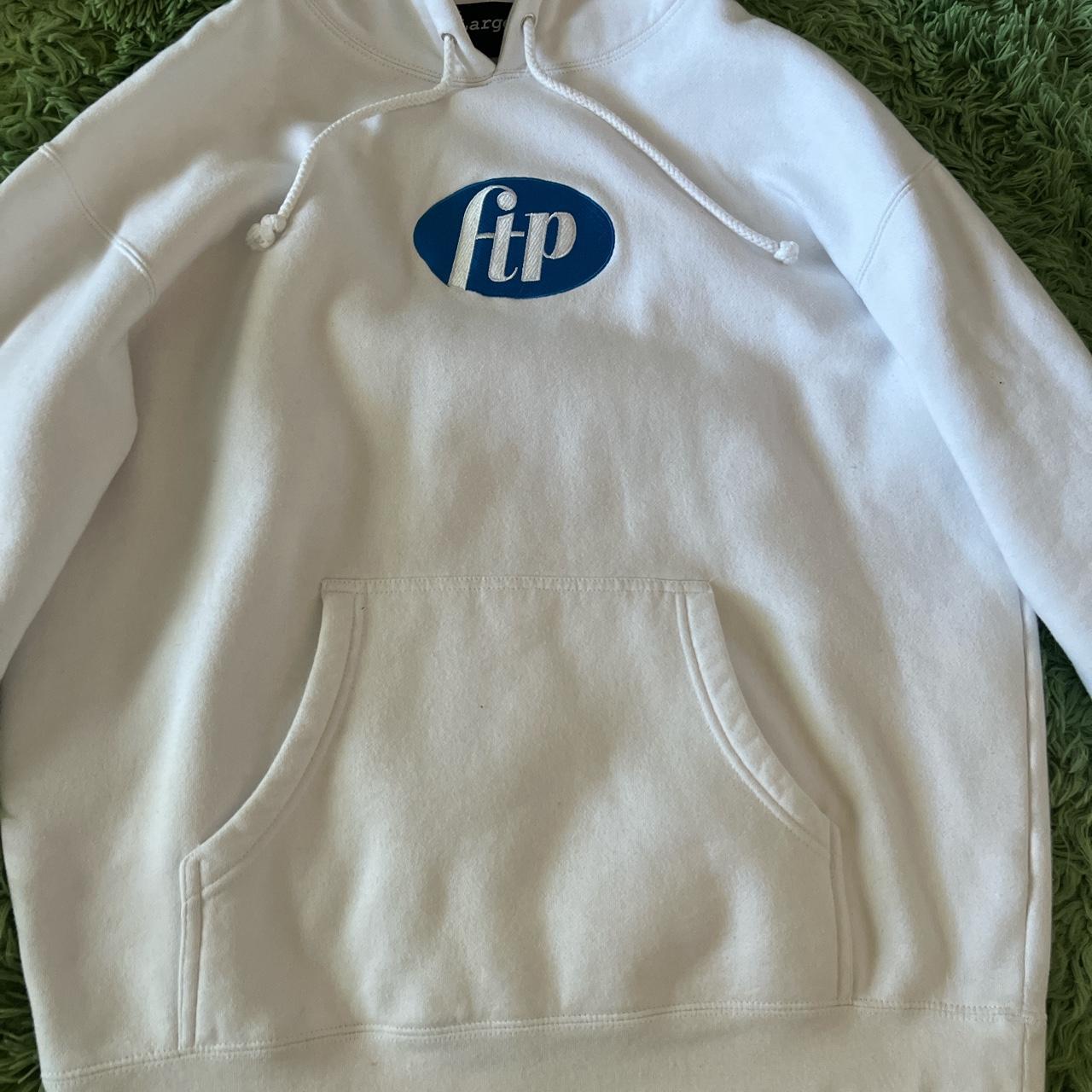 FTP PFIZER Hoodie size Large color white worn once... - Depop