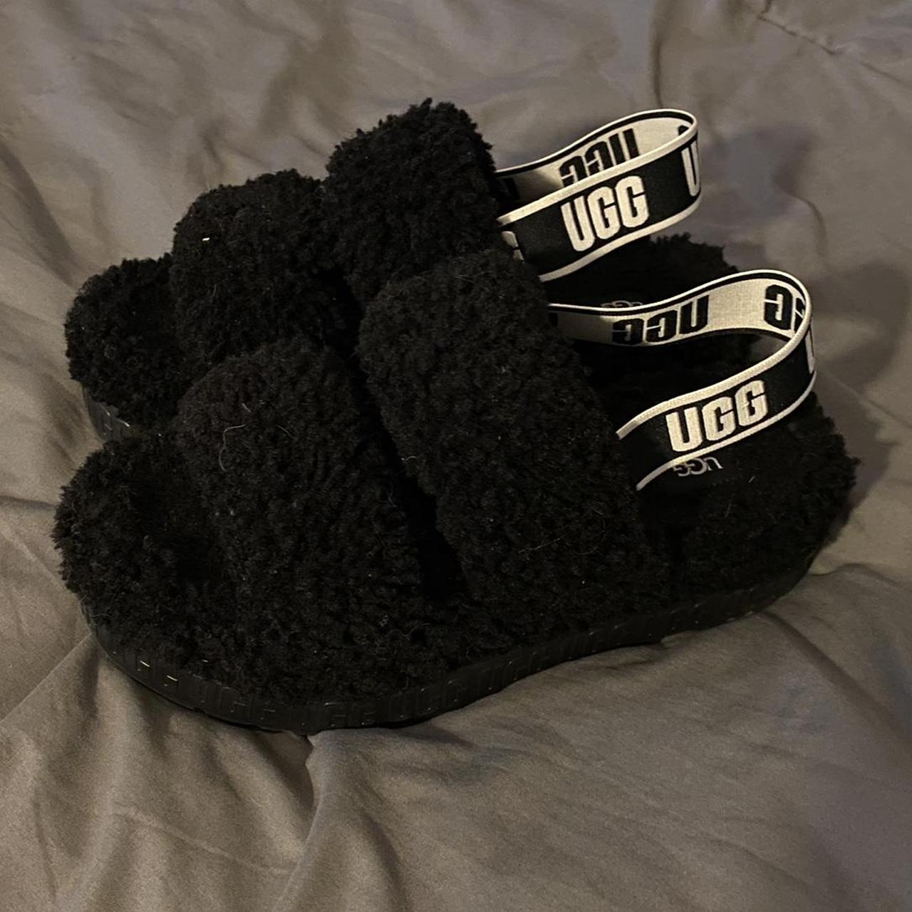 UGG Women's Black Slides | Depop
