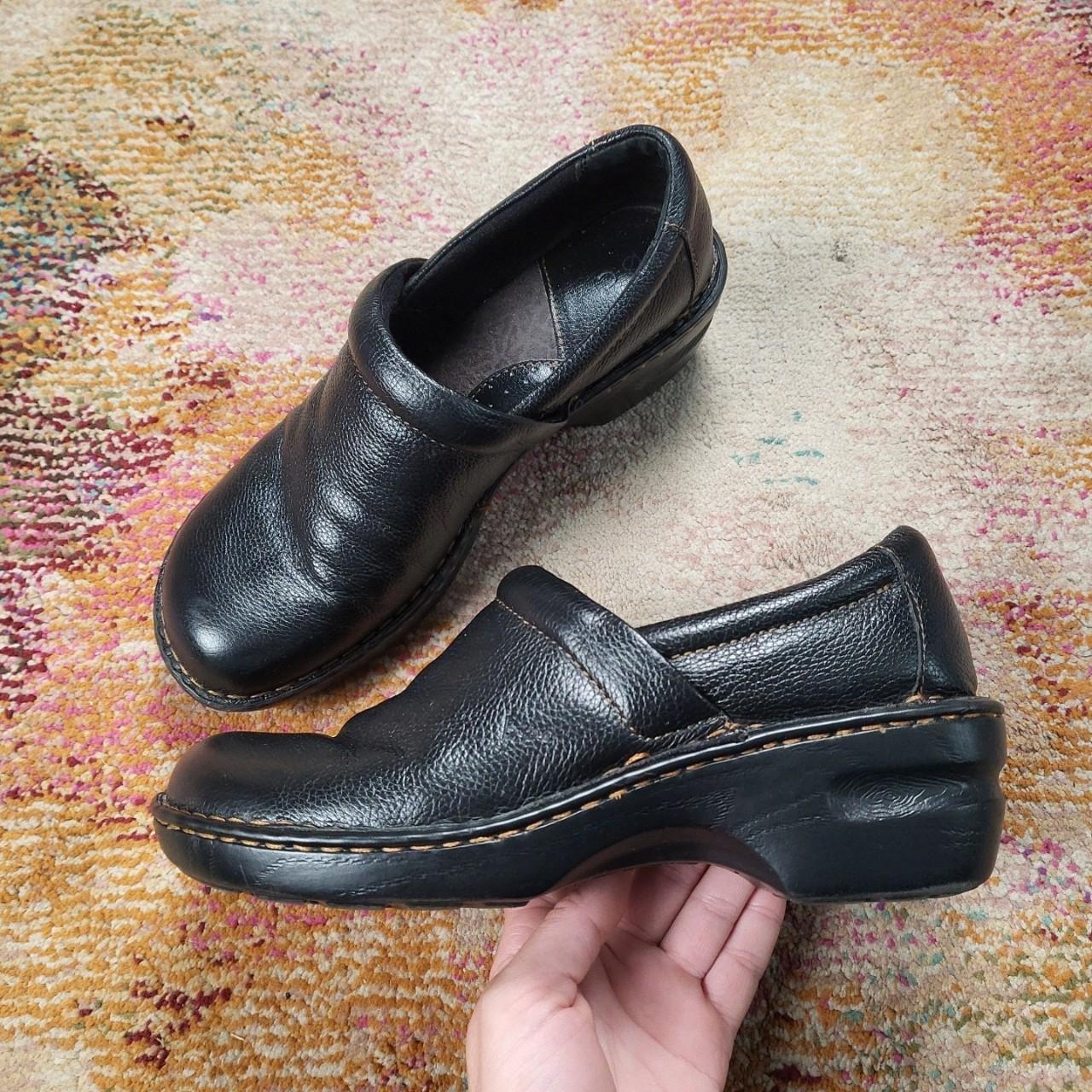 BOC Pebbled Leather Chunky Clogs - size 10 - color... - Depop