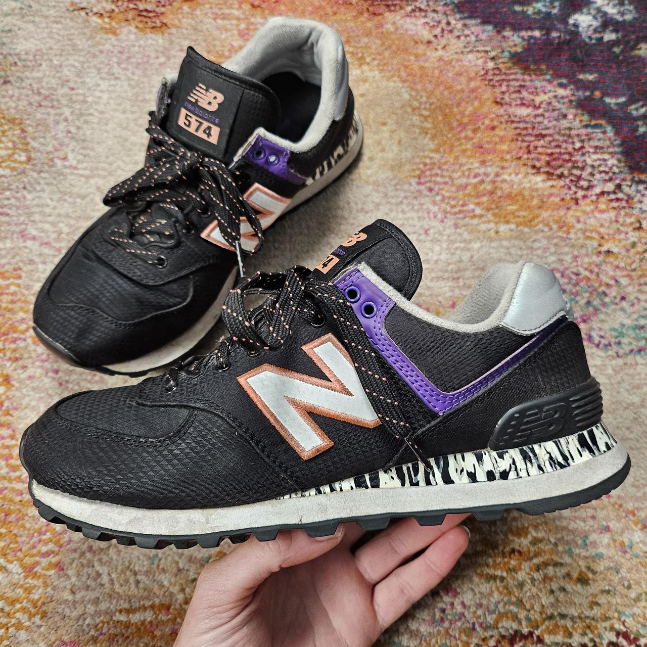 Womens Black New Balance 574 Shoes size 8.5