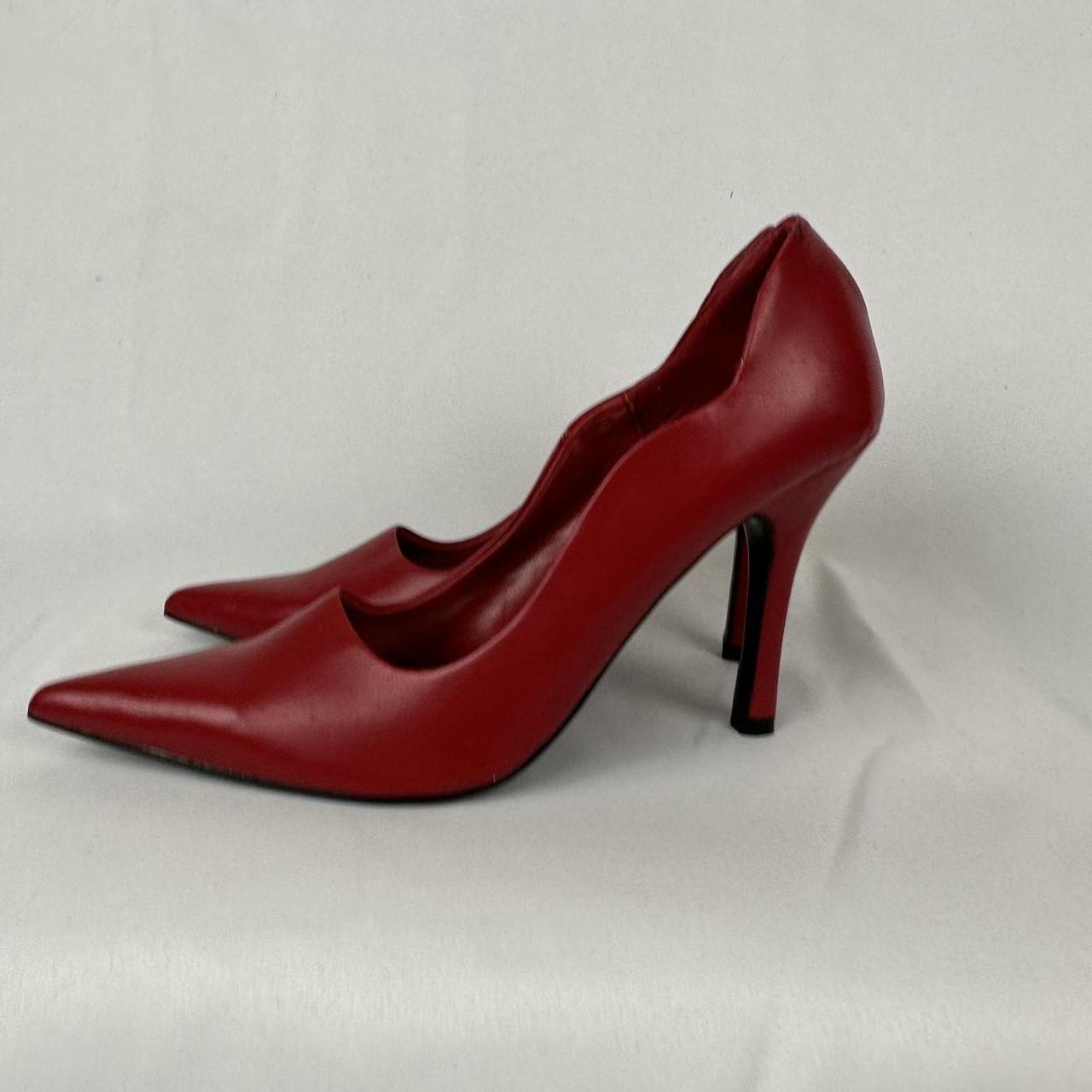 Early 2000’s red pointed toe heels Brand:... - Depop