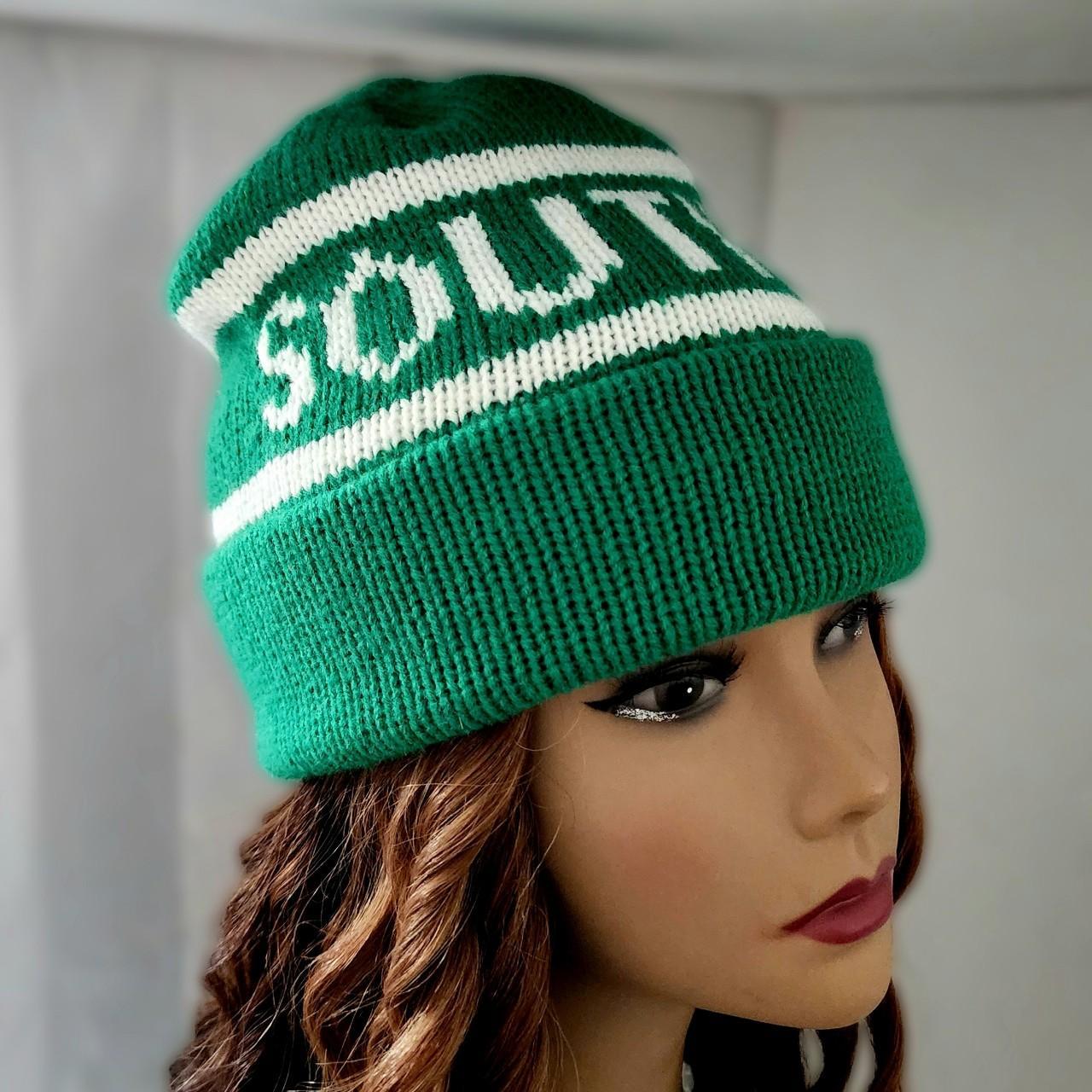 New Vintage Bay State Apparel SOUTHIE Green Knit Hat... - Depop