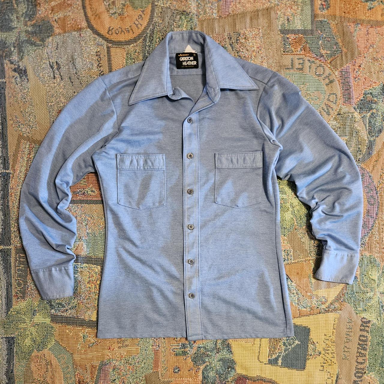 70s arrow carlton heather button-up vintage 70s... | Depop