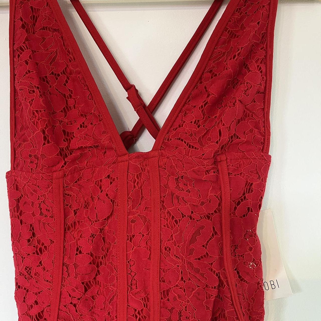 TOBI | Red Lace Mini Dress | NWT! Size Small - Depop