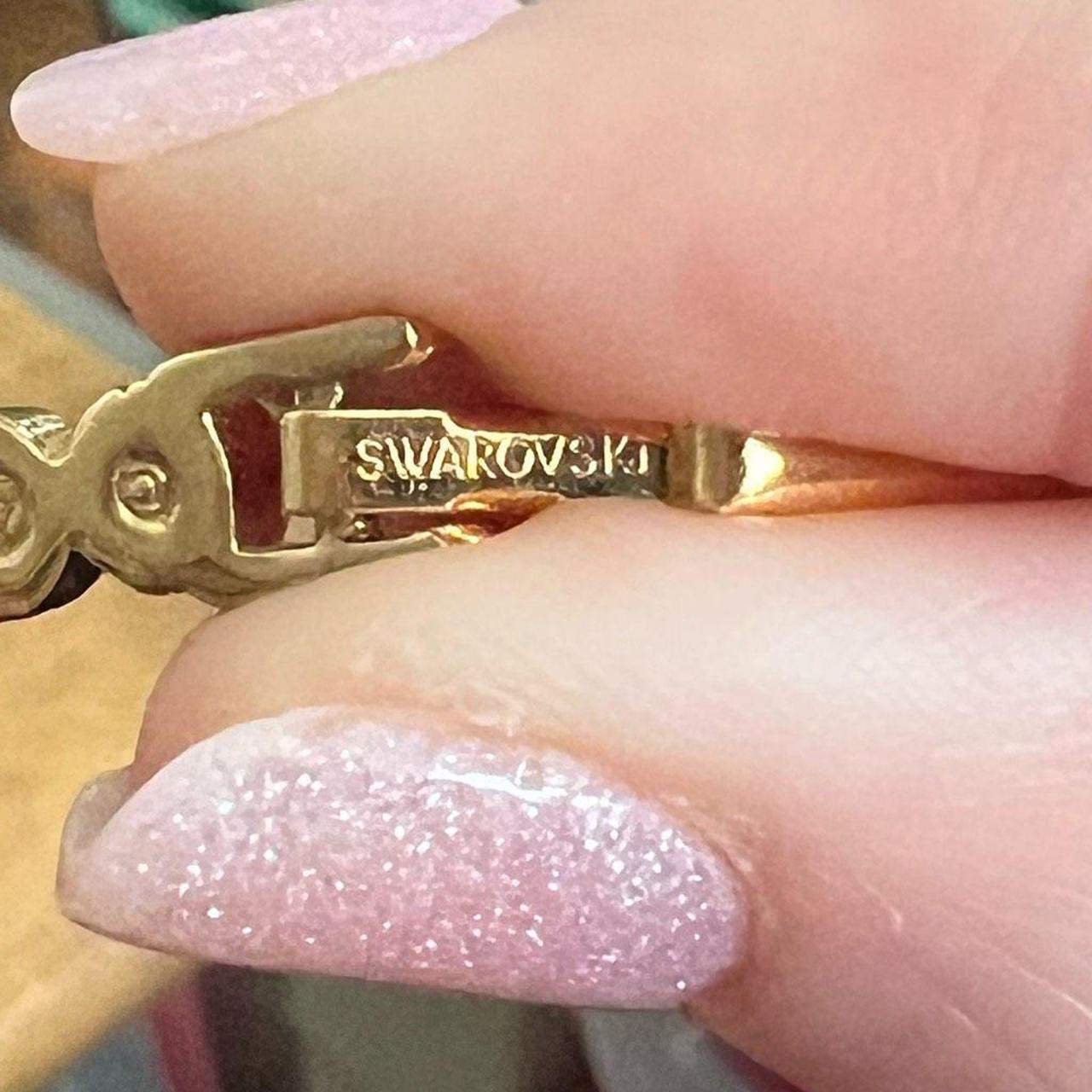 Swarovski Crystal Deluxe Gold Round Gold-Tone Tennis... - Depop