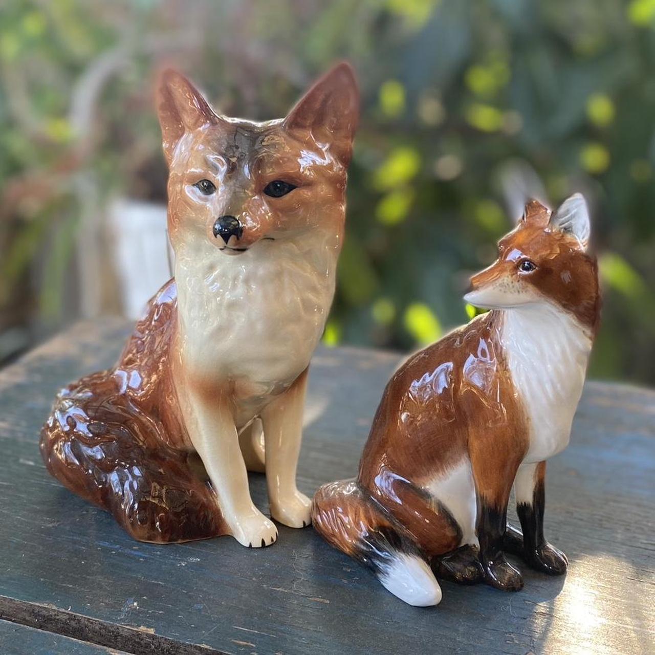 Vintage John Beswick fox figurines fox sculptures... | Depop