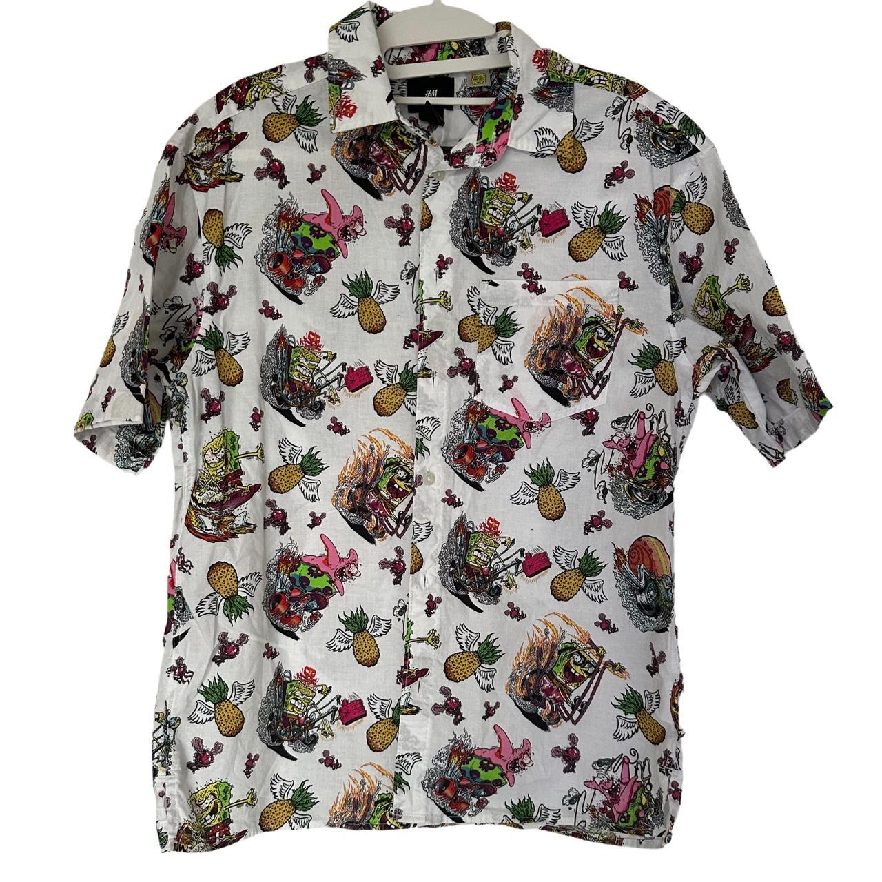 H&M x SpongeBob Relaxed Fit Pineapples Hawaiian... - Depop