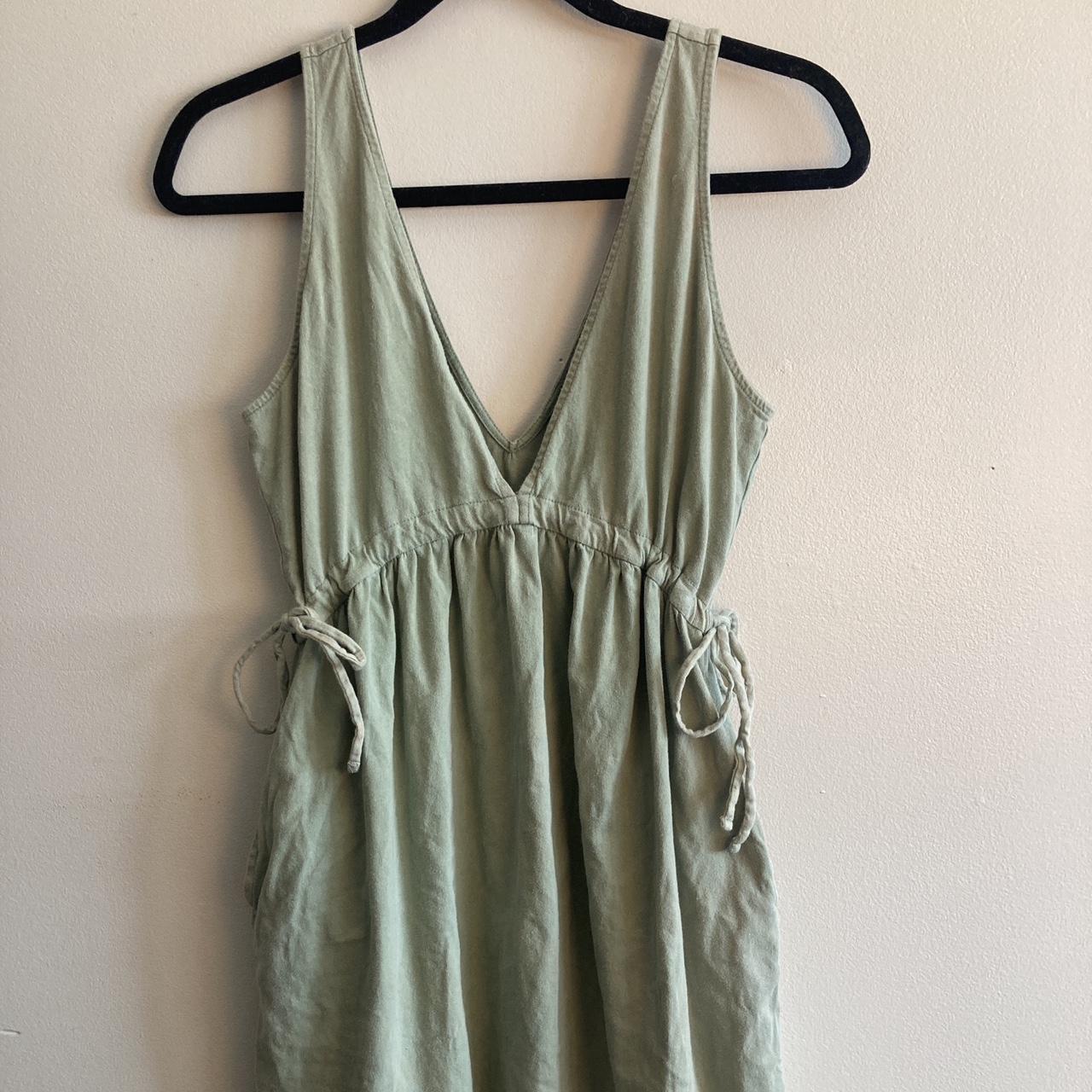 sage green #sundress with pockets - Depop