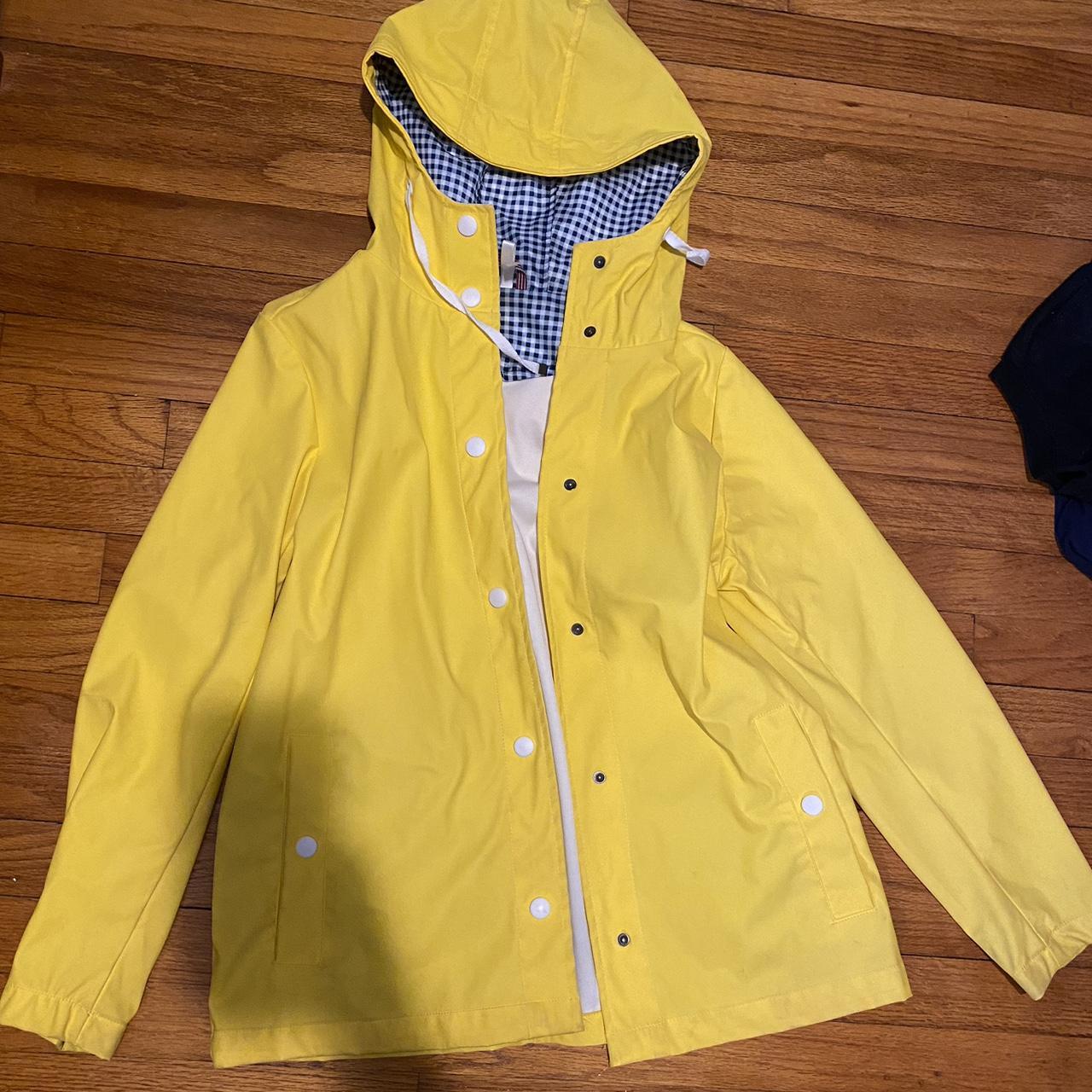 Yellow rain jacket - Depop
