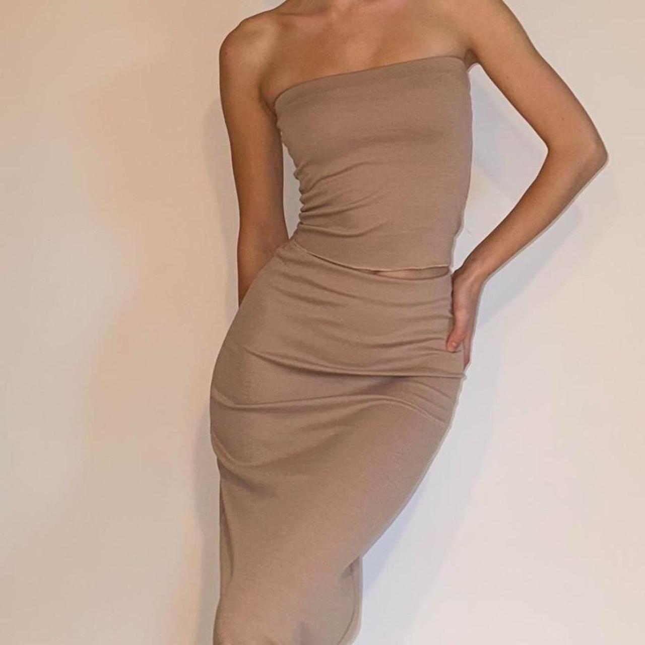 Beige tube top and long skirt - size XS - great... - Depop