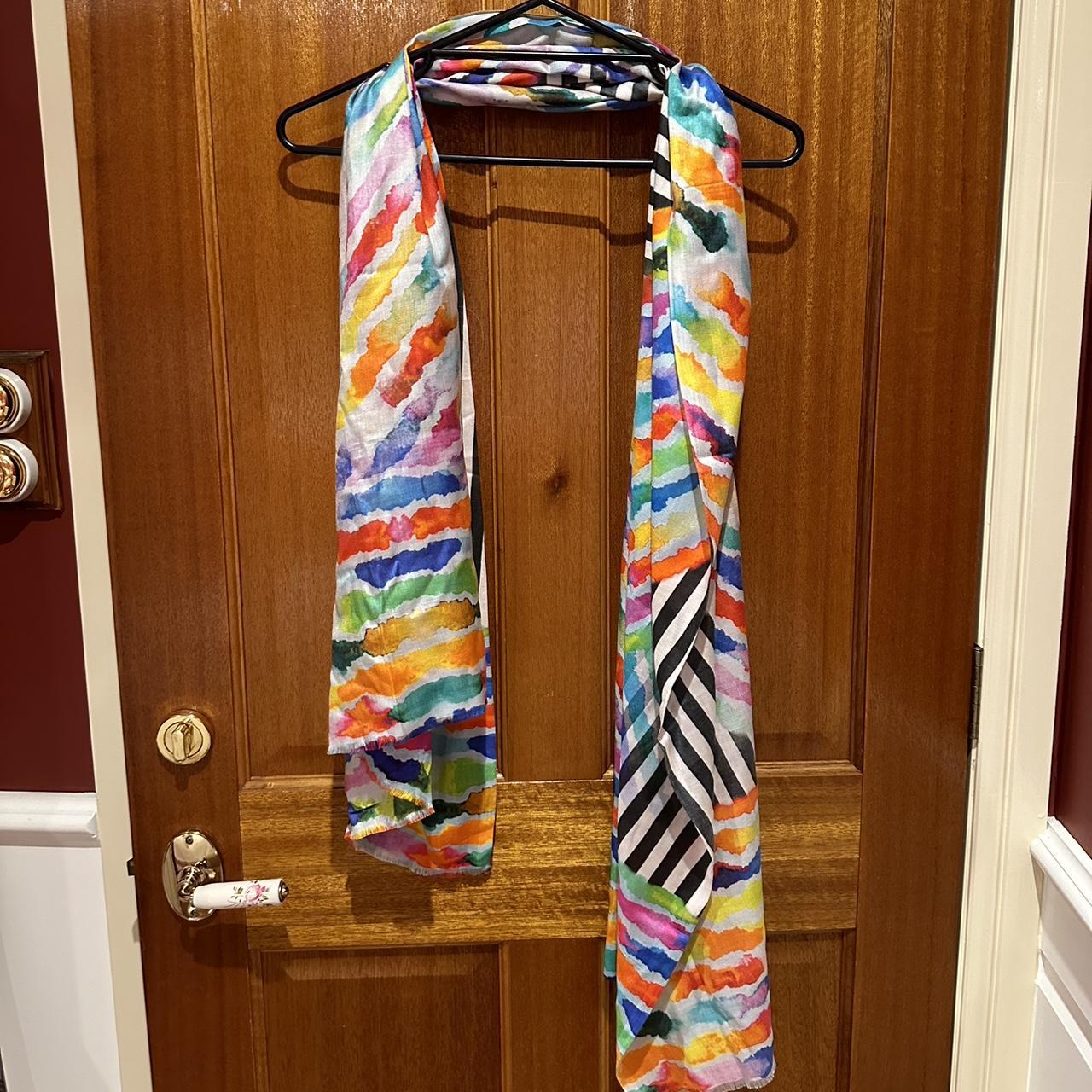 Multi color silk scarf. In perfect condition!! #silk - Depop