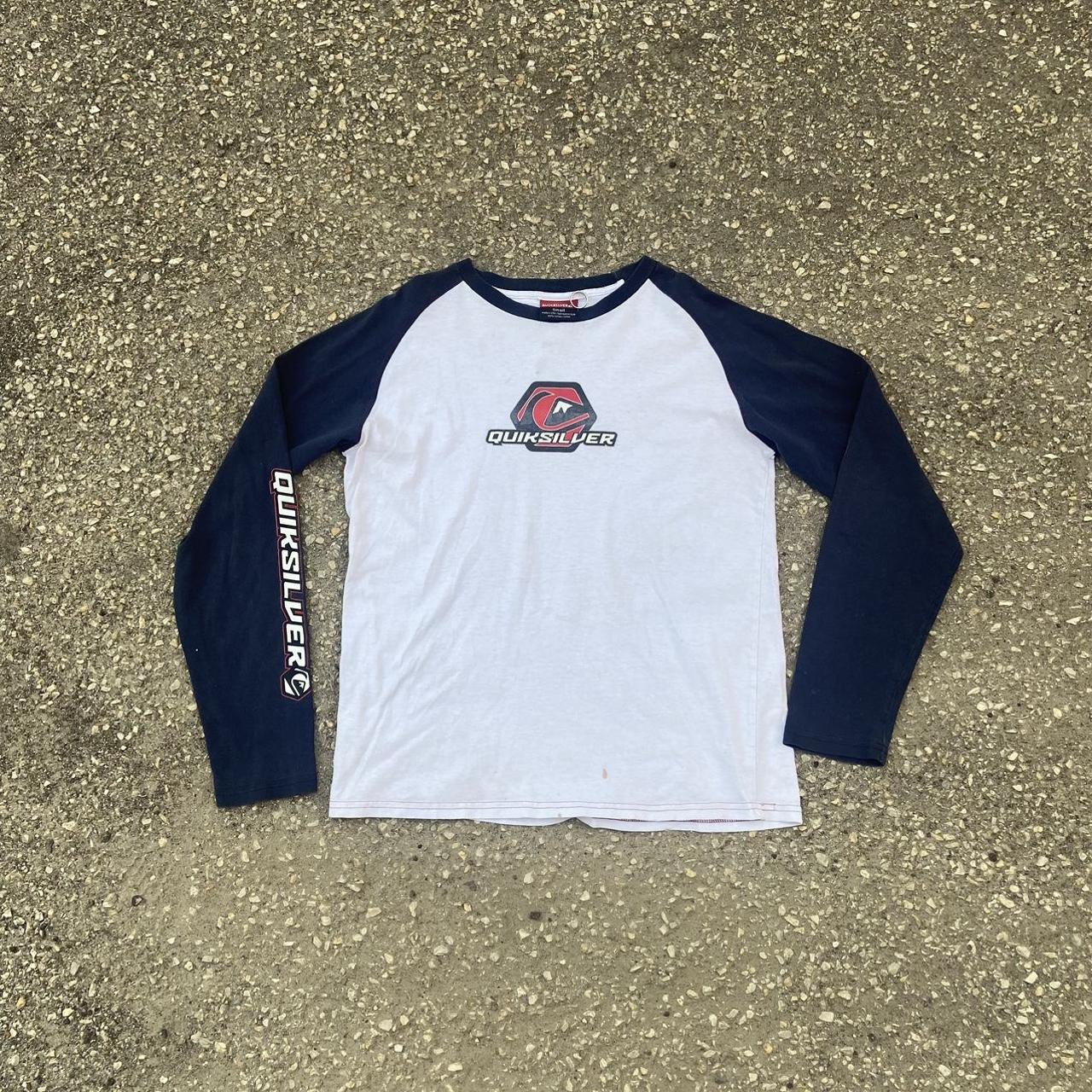 quicksilver longsleeve shirt with sleeve designs... - Depop