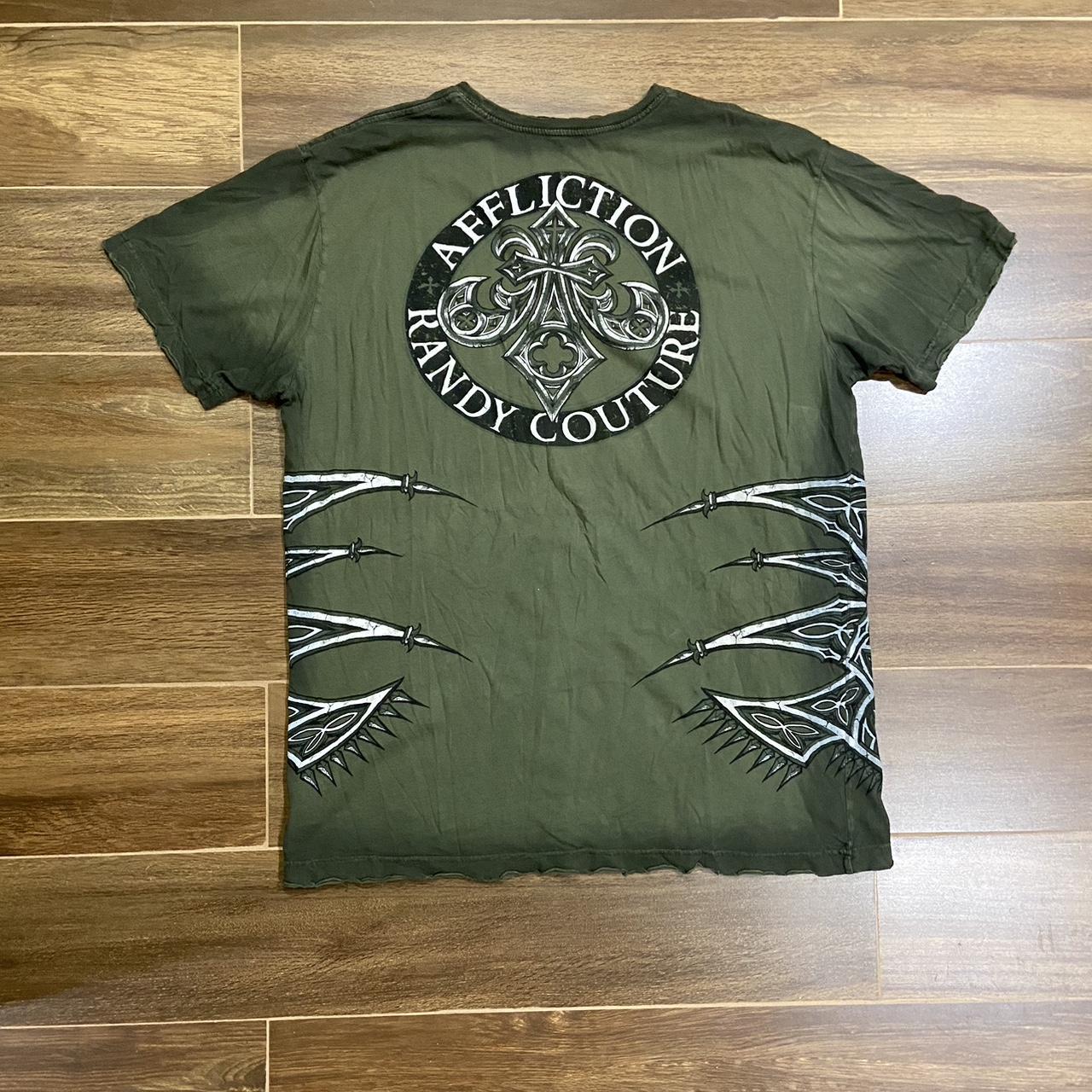 affliction tee with insane designs! Size -... - Depop