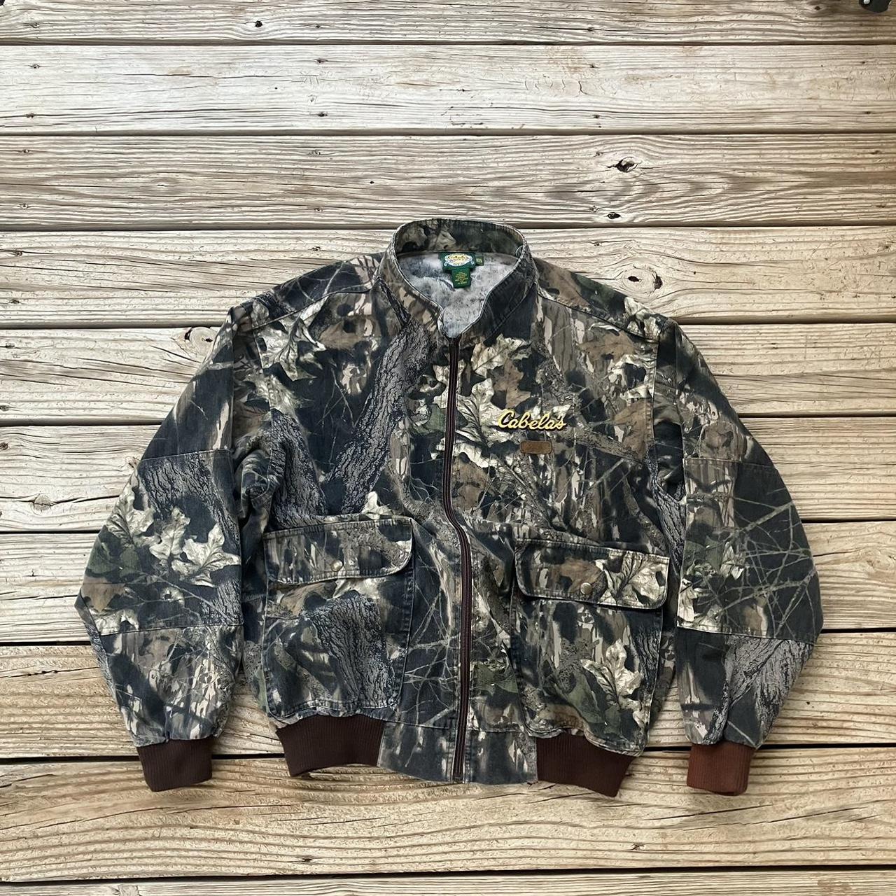 Vintage Cabelas Hunting Camo Jacket Hoodie Zip Up... - Depop