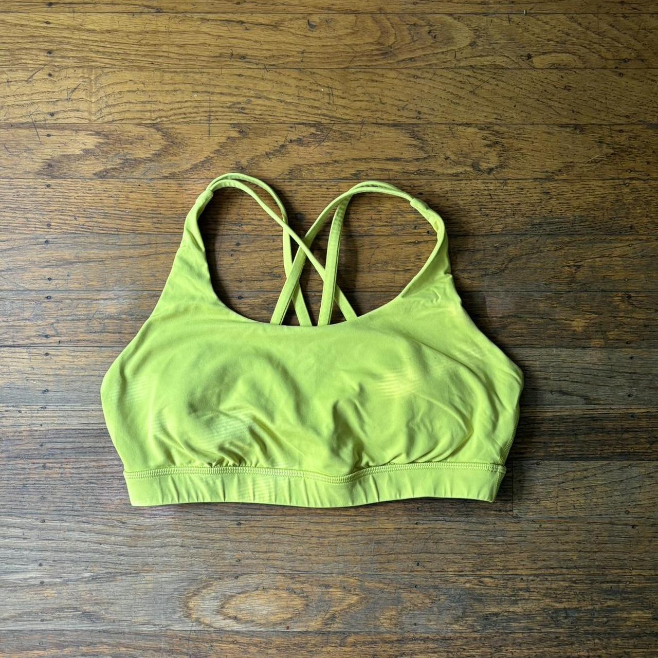 Neon Yellow Lululemon Sports Bra Size 10 11” Depop